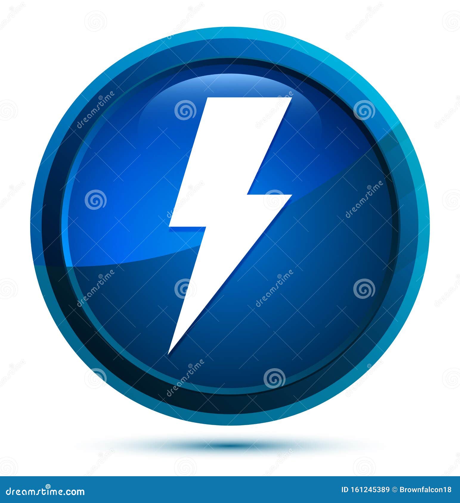 Electricity Icon Elegant Blue Round Button Illustration Stock Vector ...