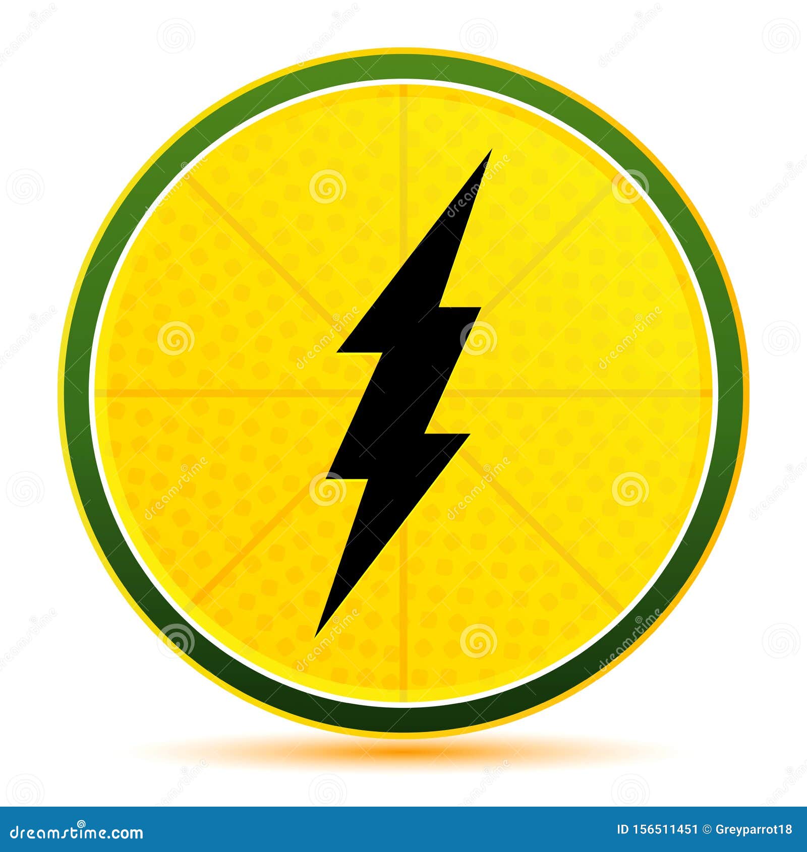 Electricity Icon Lemon Lime Yellow Round Button Illustration Stock ...