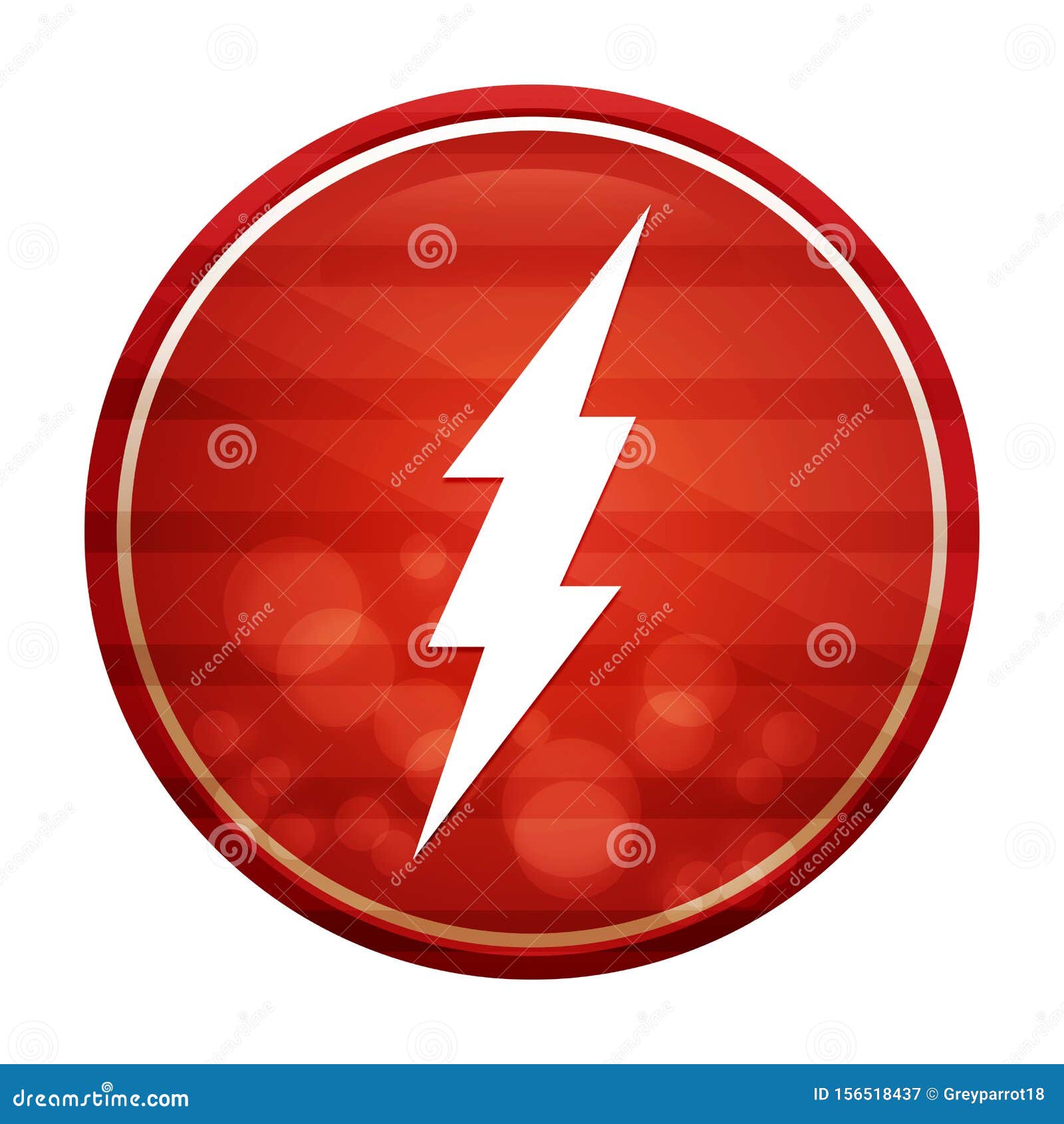 Electricity Icon Realistic Diagonal Motion Red Round Button ...