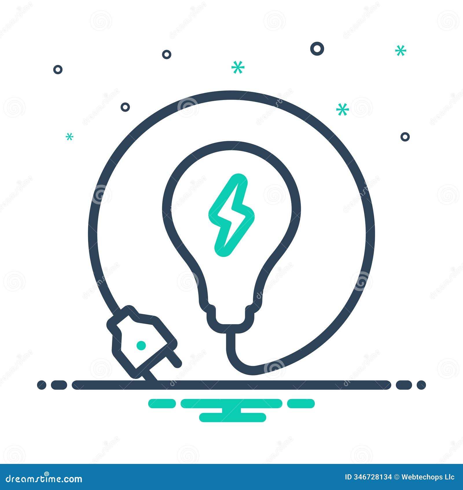 Mix Icon for Electricity, Renewable and Plug Stock Illustration ...