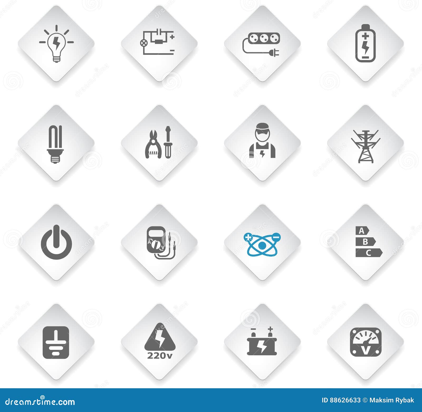 Electricity icon set stock illustration. Illustration of line - 88626633