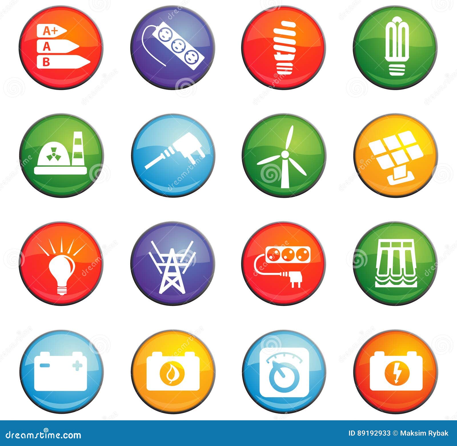 Electricity icon set stock illustration. Illustration of line - 89192933
