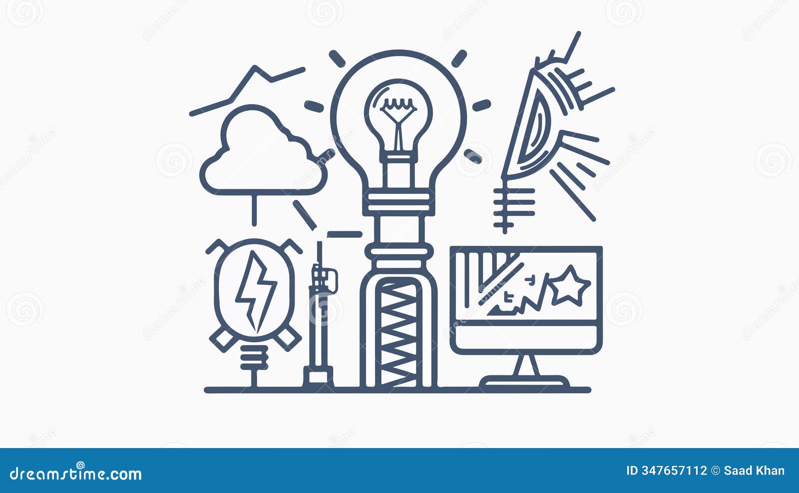 Electricity Icon Symbolizing Energy and Power for Tech Designs Stock ...