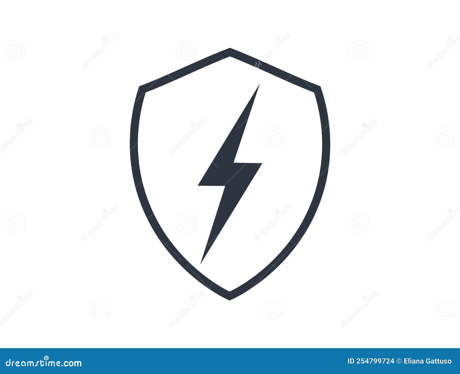Electricity Icon on a Trust Shield, Concept of Protection and Security ...