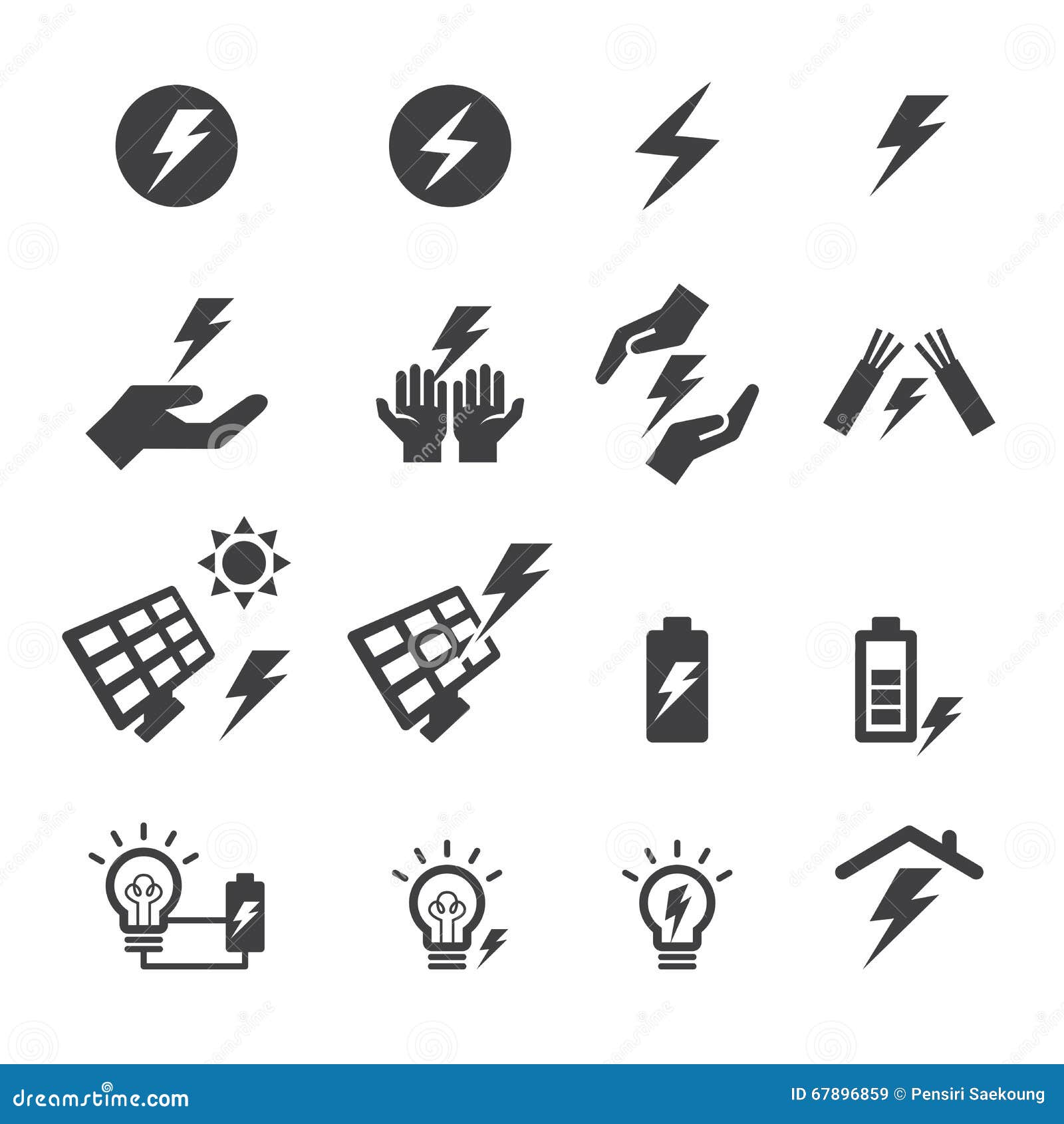 Electricity icon stock vector. Illustration of plug, meter - 67896859