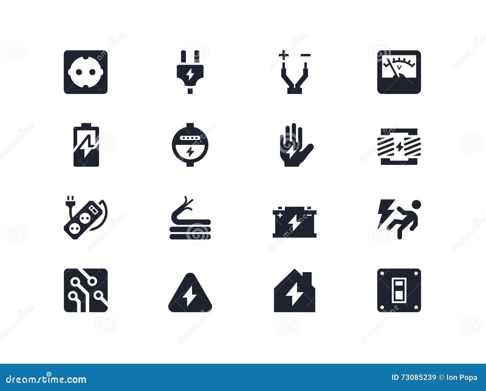 Electricity Icons Set Vector Illustration | CartoonDealer.com #252529674