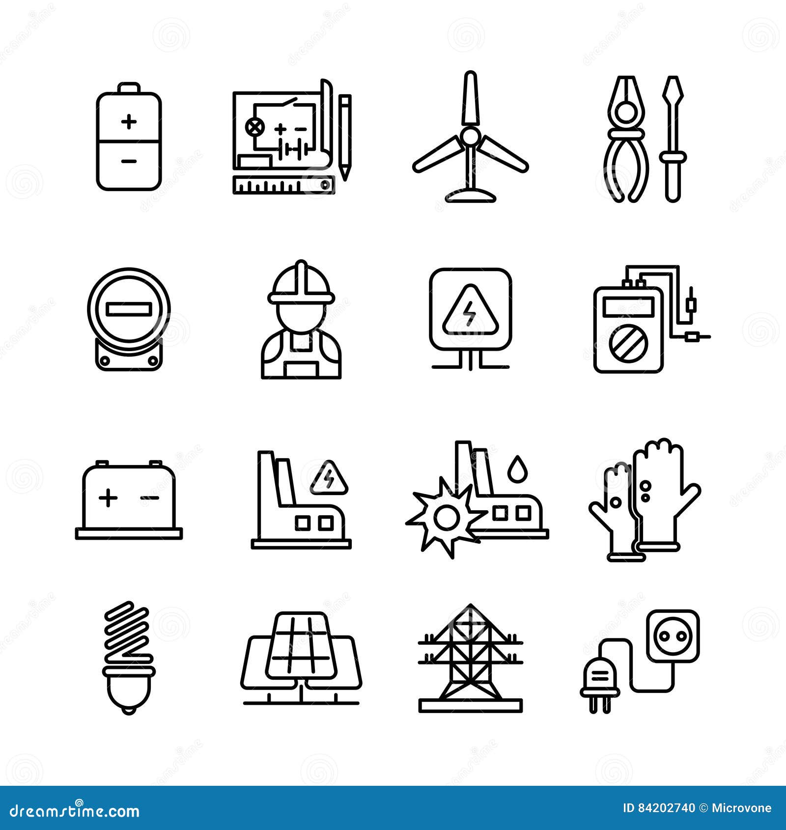 Electricity Industry, Electrical Engineering Vector Line Icons Stock ... Electricity Industry, Electrical Engineering Vector Line Icons Stock ...