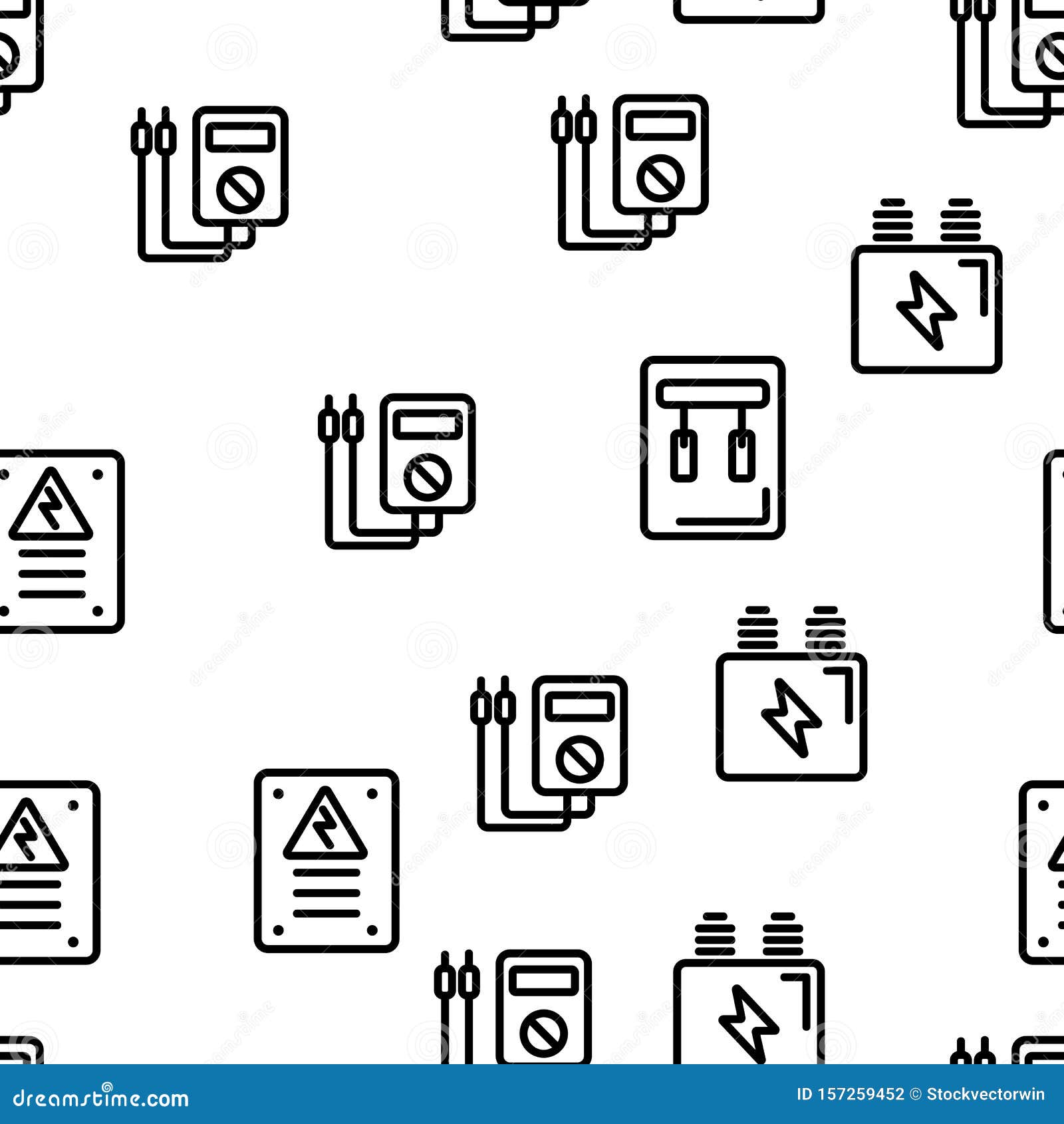 Electricity Industry Seamless Pattern Vector Stock Vector ...