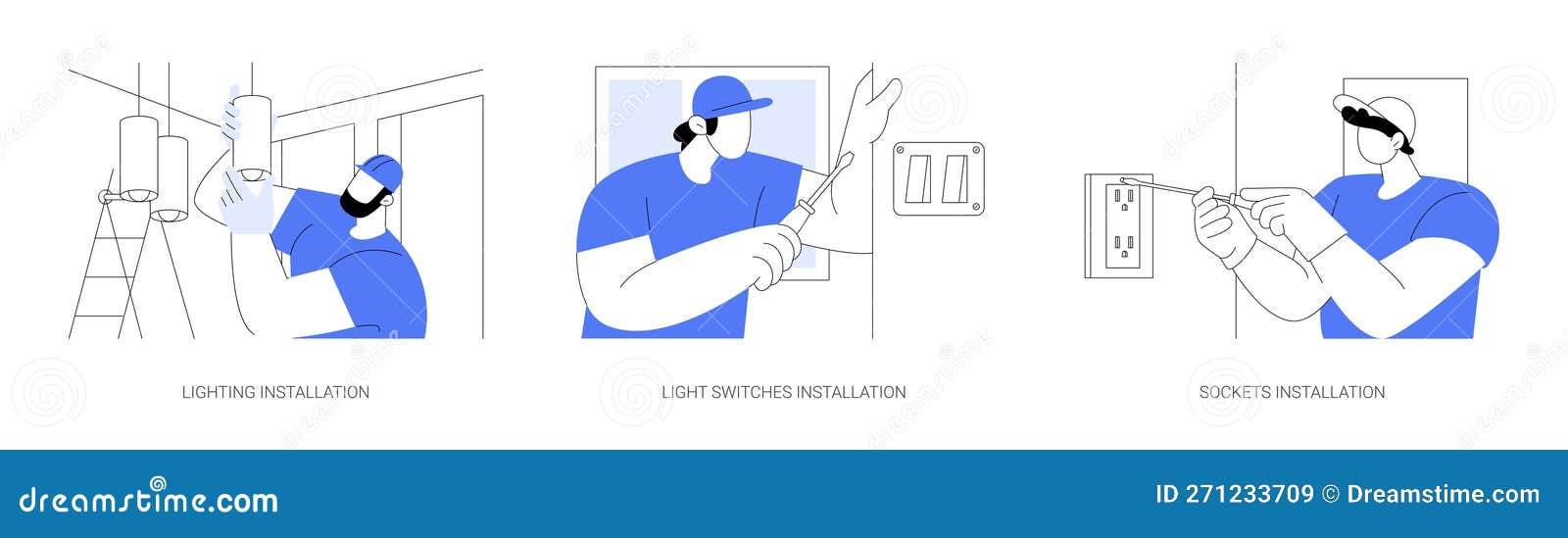 Electricity Installation Isolated Concept Vector Illustrations ...