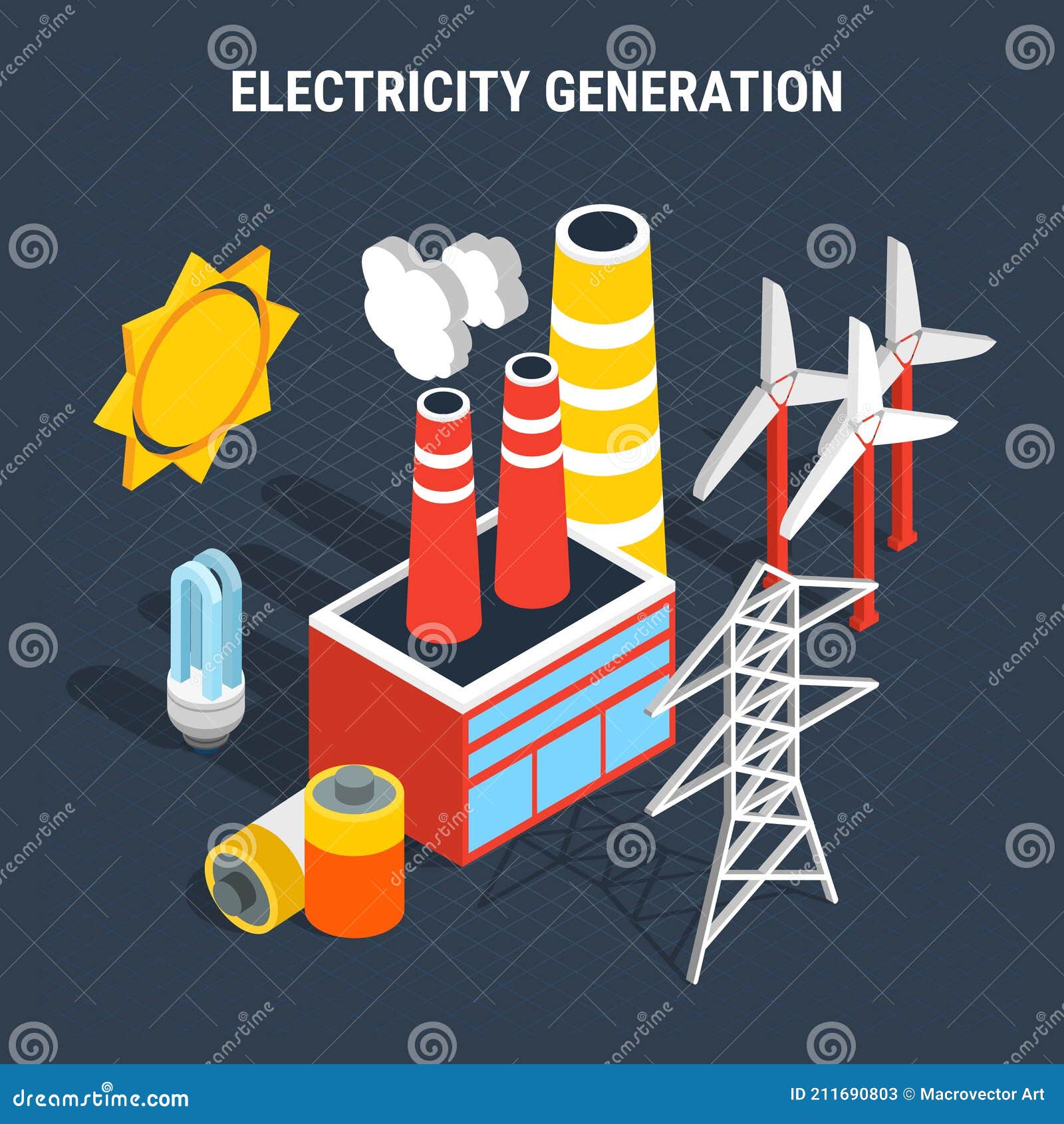 Electricity Isometric Infographics Cartoon Vector | CartoonDealer.com ...