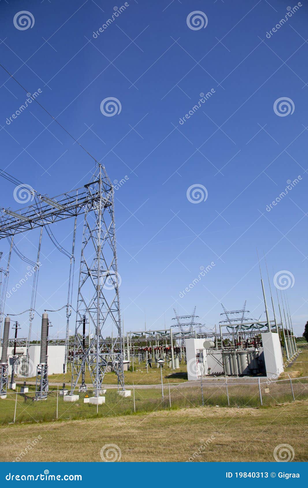 Electricity Junction at Network Station Stock Image - Image of blue ...