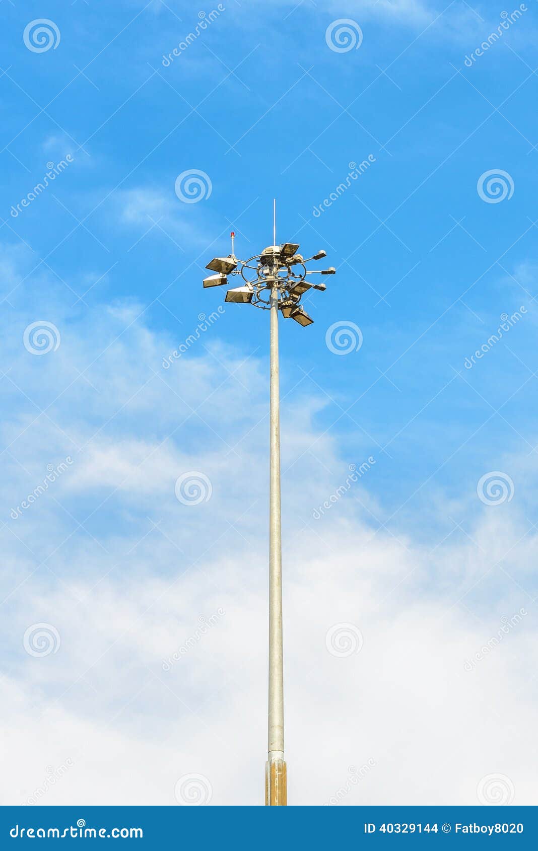 Electricity Lamp Post on the Blue Sky Stock Photo - Image of electrical ...