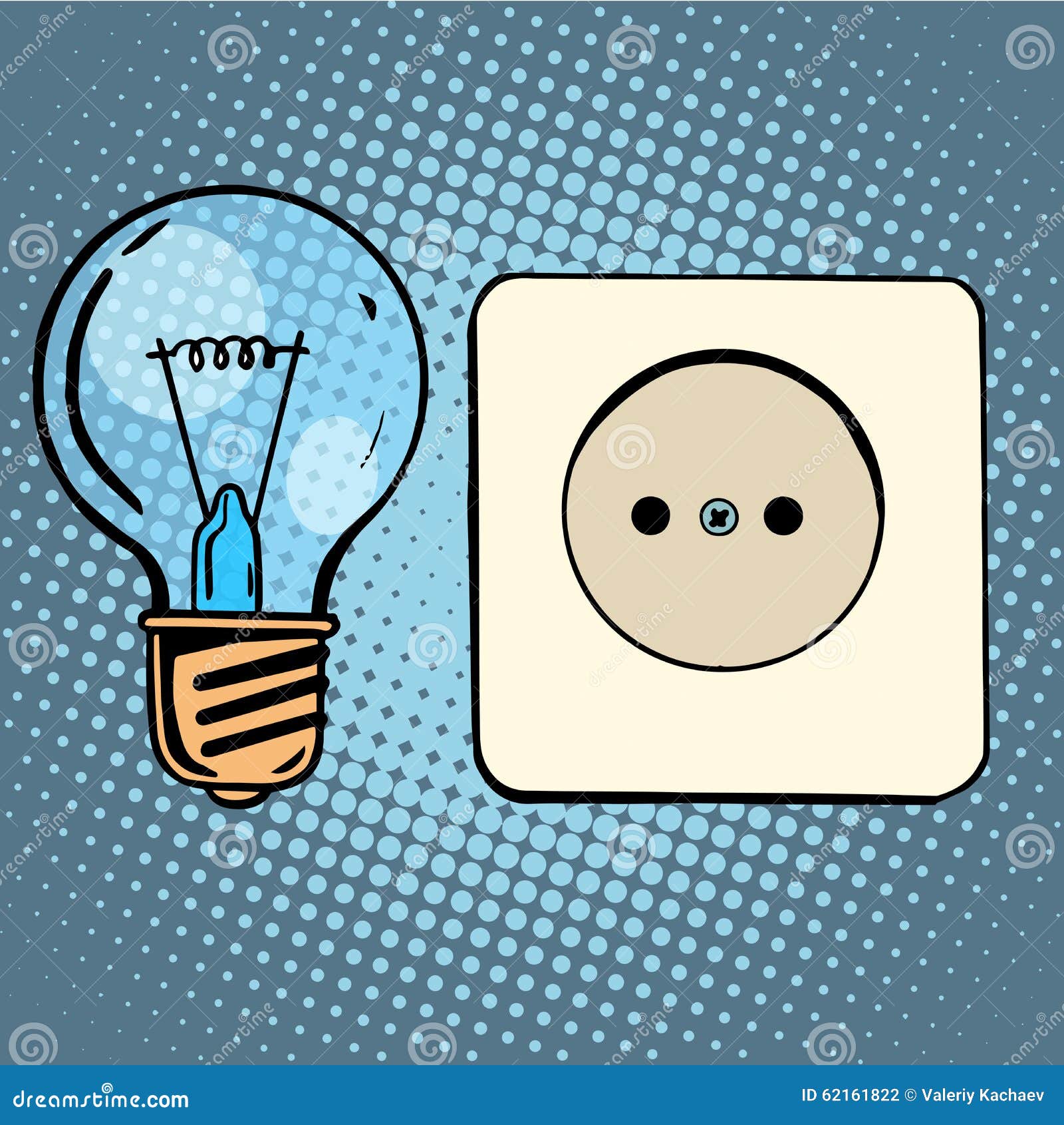 Electricity Light Bulb and Socket Stock Vector - Illustration of ...