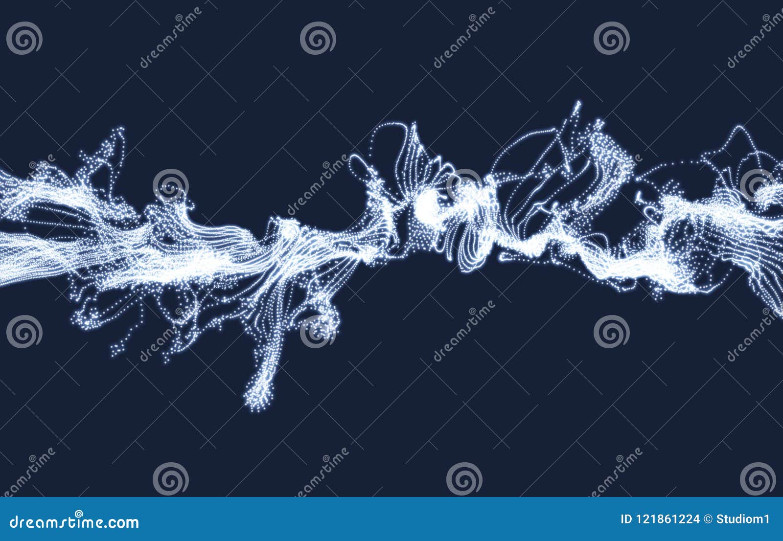 Electricity Lighting Effects. Array with Dynamic Particles. 3d ...