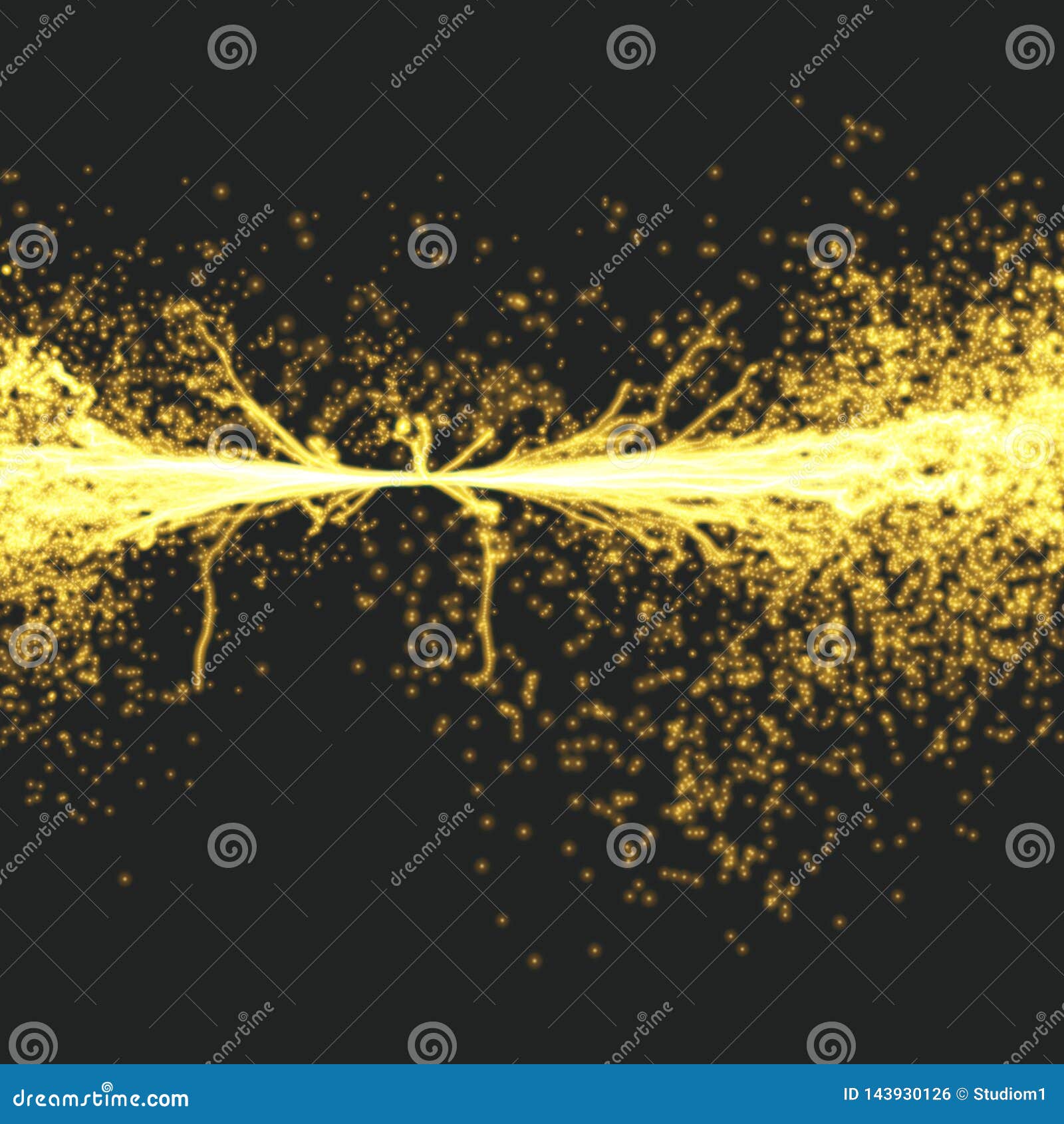 Electricity Lighting Effects. Array With Dynamic Particles Cartoon ...