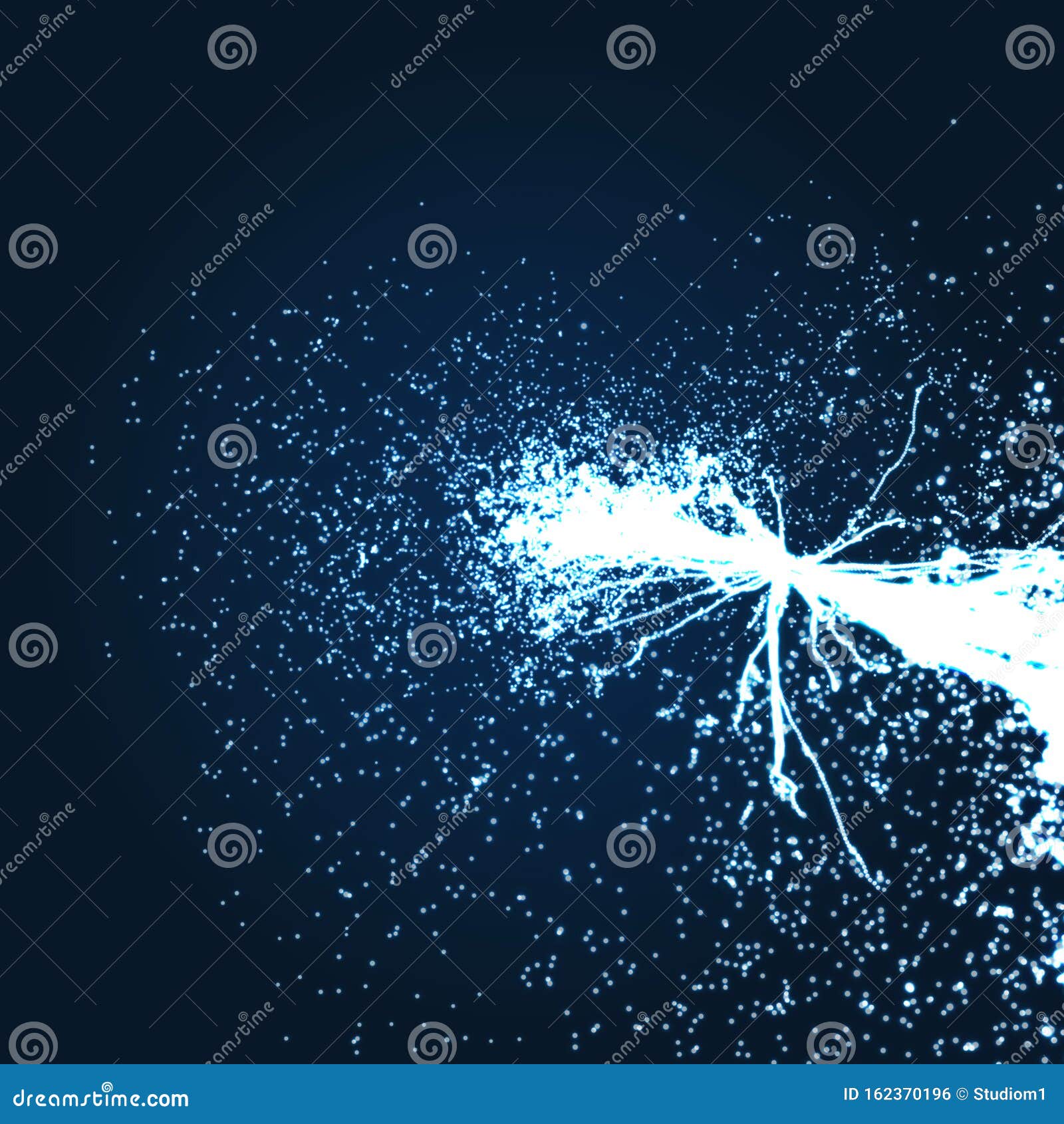 Electricity Lighting Effects. Array with Dynamic Particles. 3d ...
