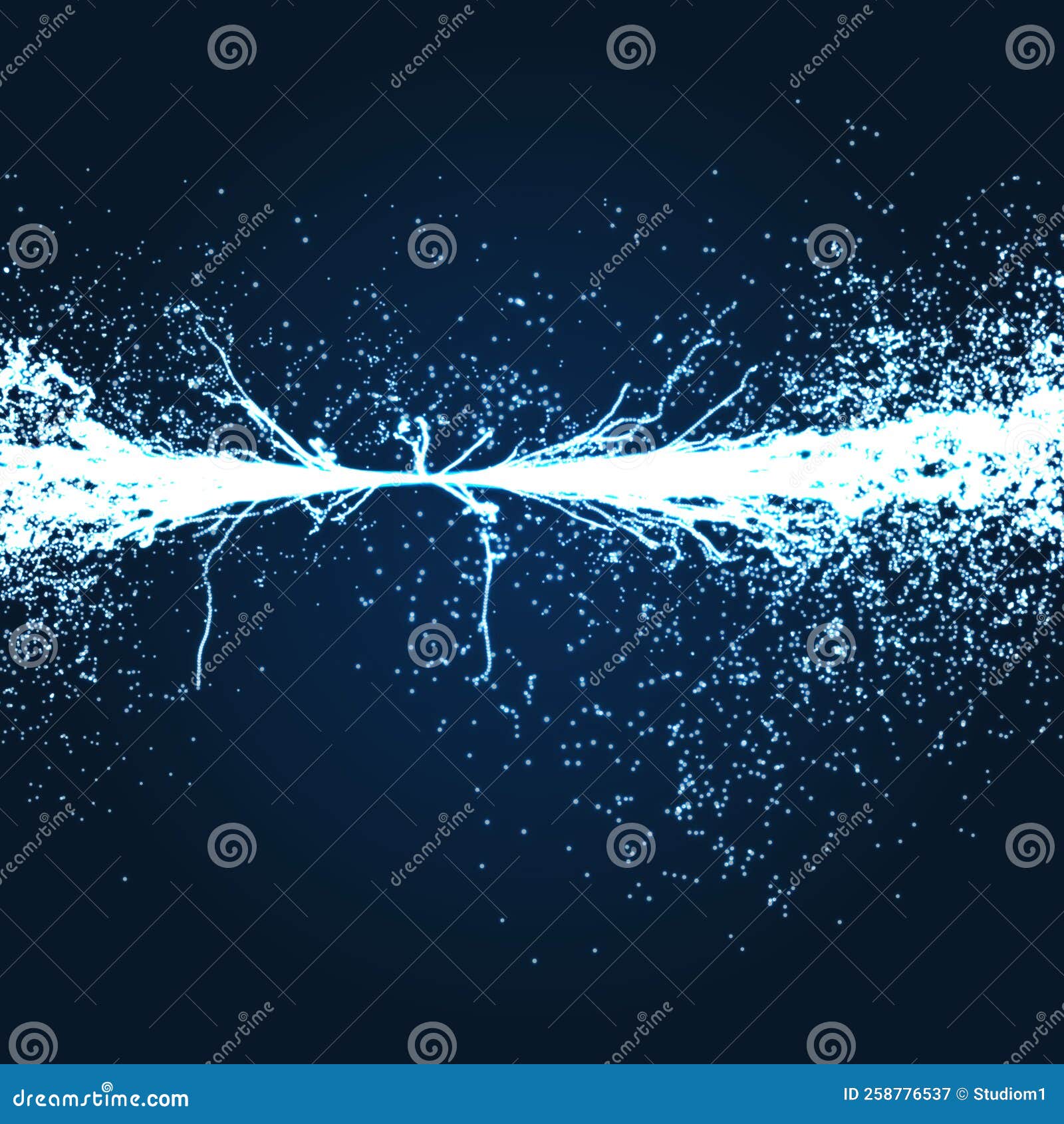 Electricity Lighting Effects. Array with Dynamic Particles. 3d ...