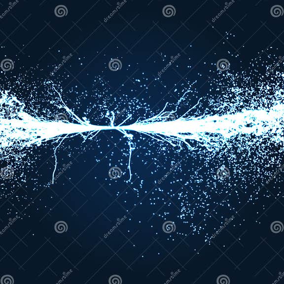 Electricity Lighting Effects. Array with Dynamic Particles. 3d ...
