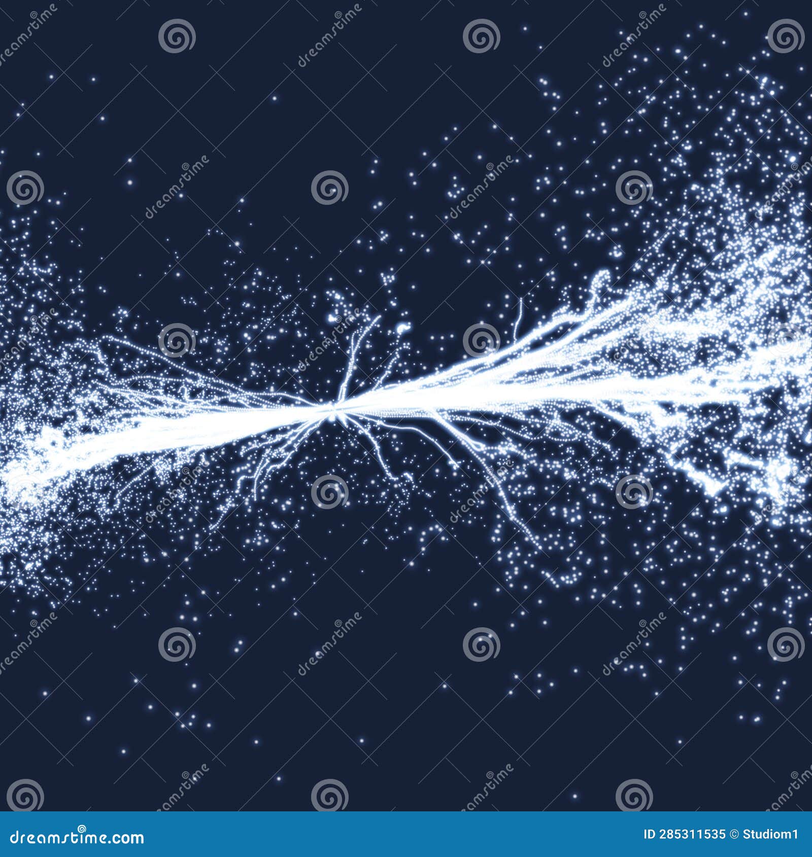 Electricity Lighting Effects. Array with Dynamic Particles. 3d ...