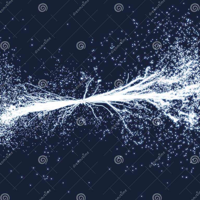 Electricity Lighting Effects. Array with Dynamic Particles. 3d ...