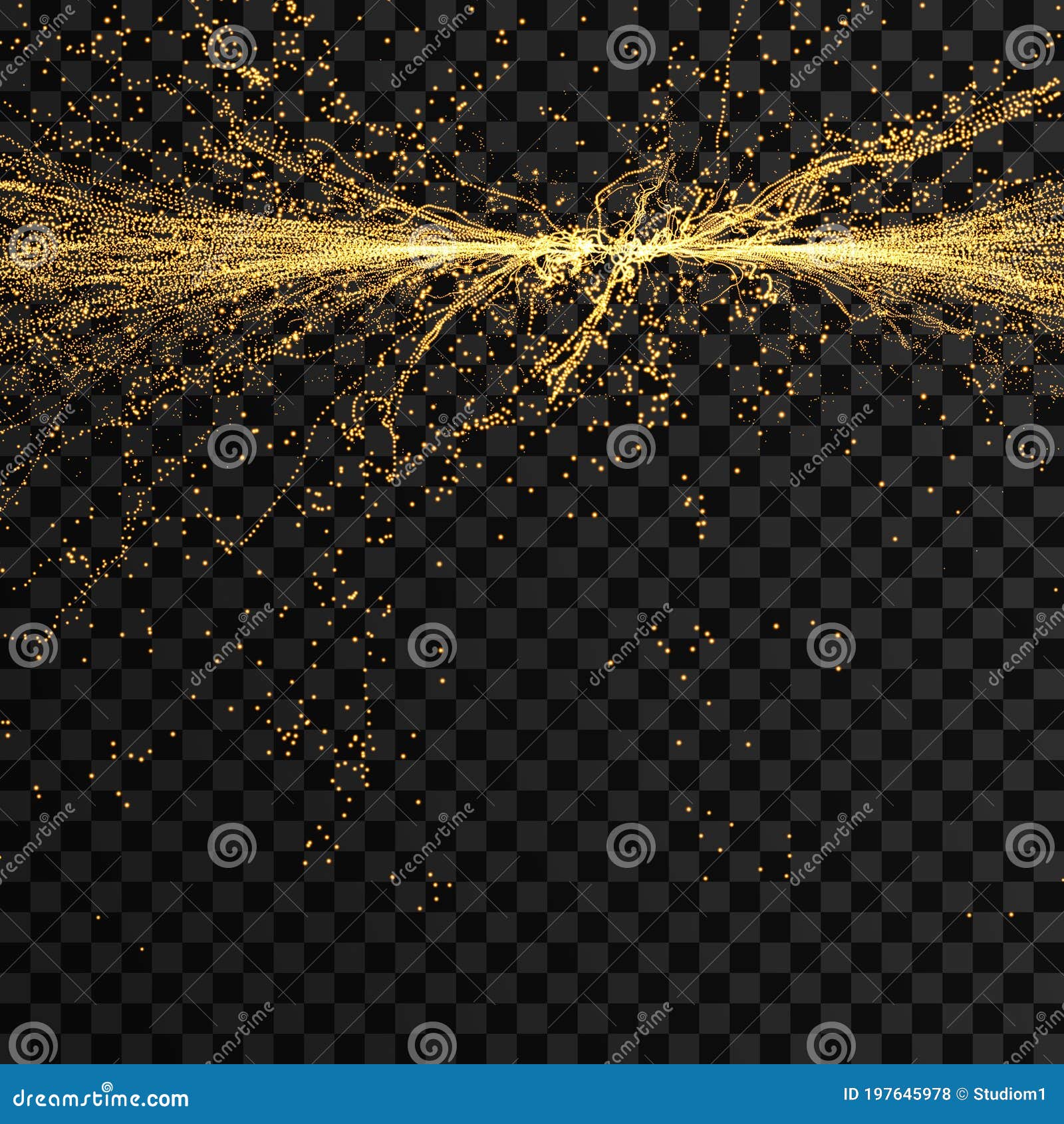 Electricity Lighting Effects. Array with Dynamic Particles. 3d ...