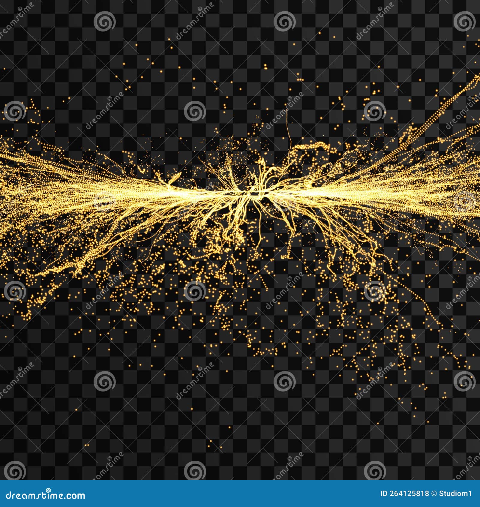 Electricity Lighting Effects. Array with Dynamic Particles. 3d ...
