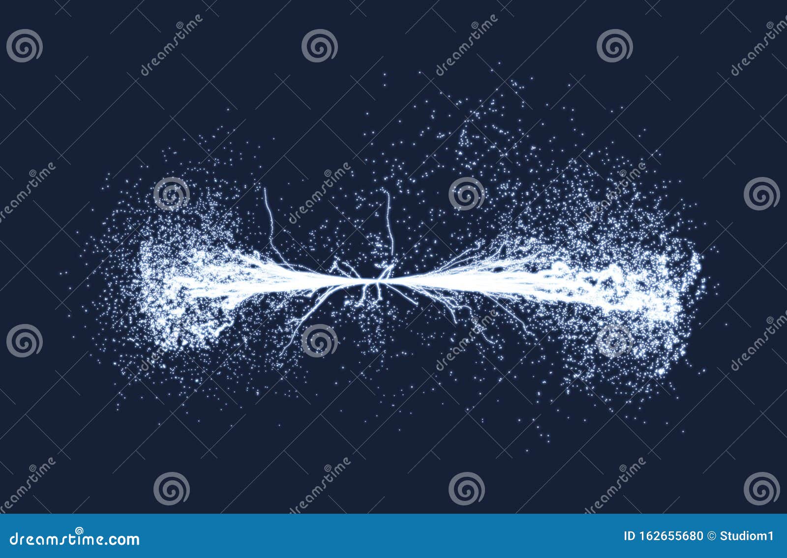 Electricity Lighting Effects. Array with Dynamic Particles Stock Vector ...