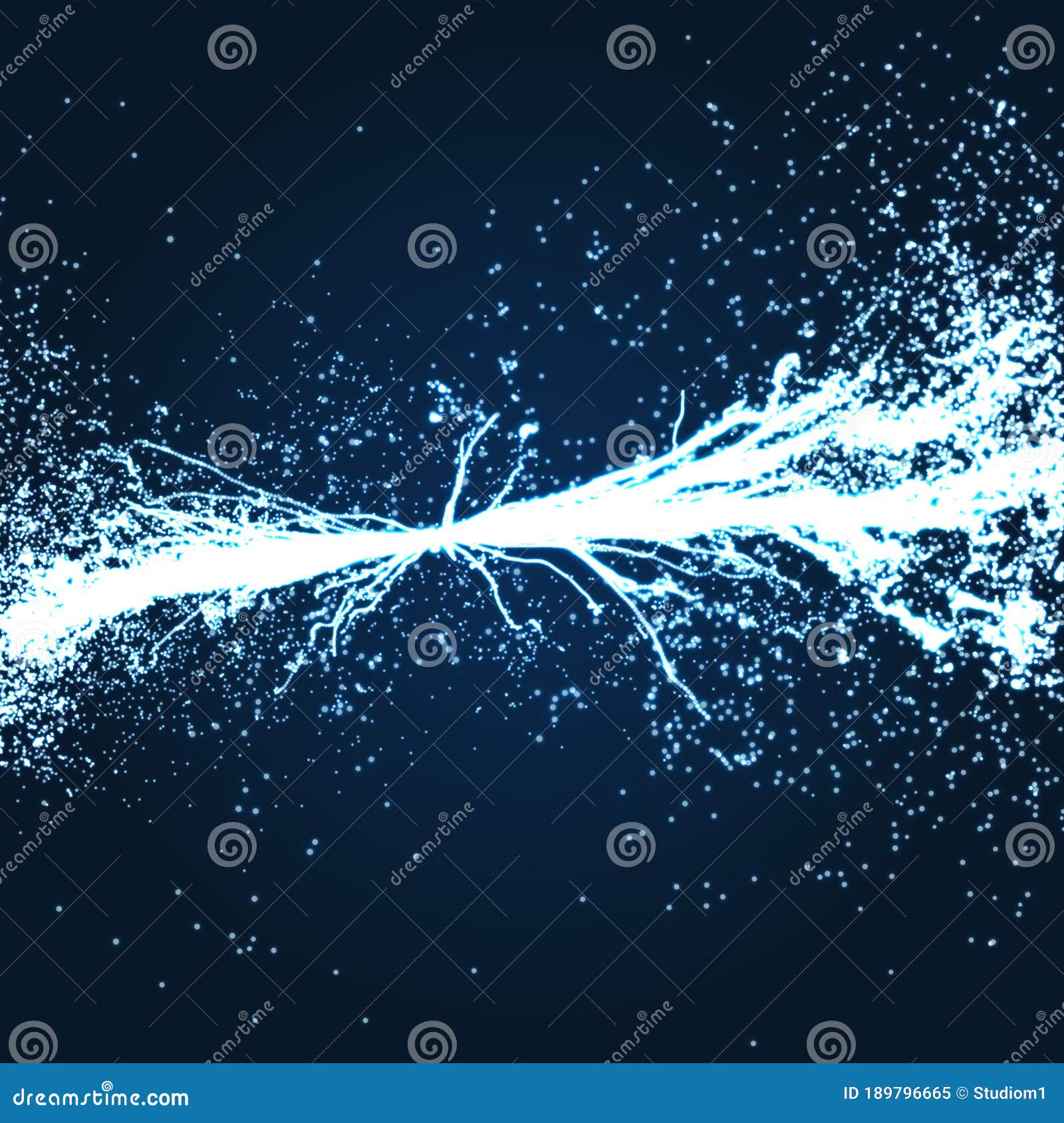 Electricity Lighting Effects. Array with Dynamic Particles. Glowing ...