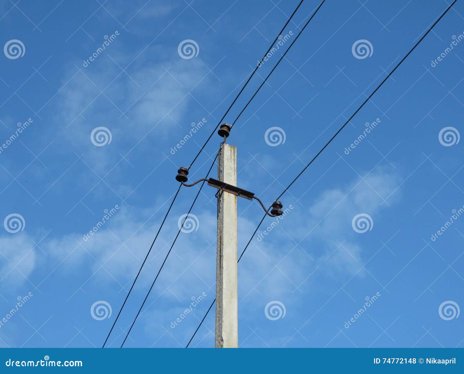 Electricity Line and Blue Sky Stock Photo - Image of cable, line: 74772148