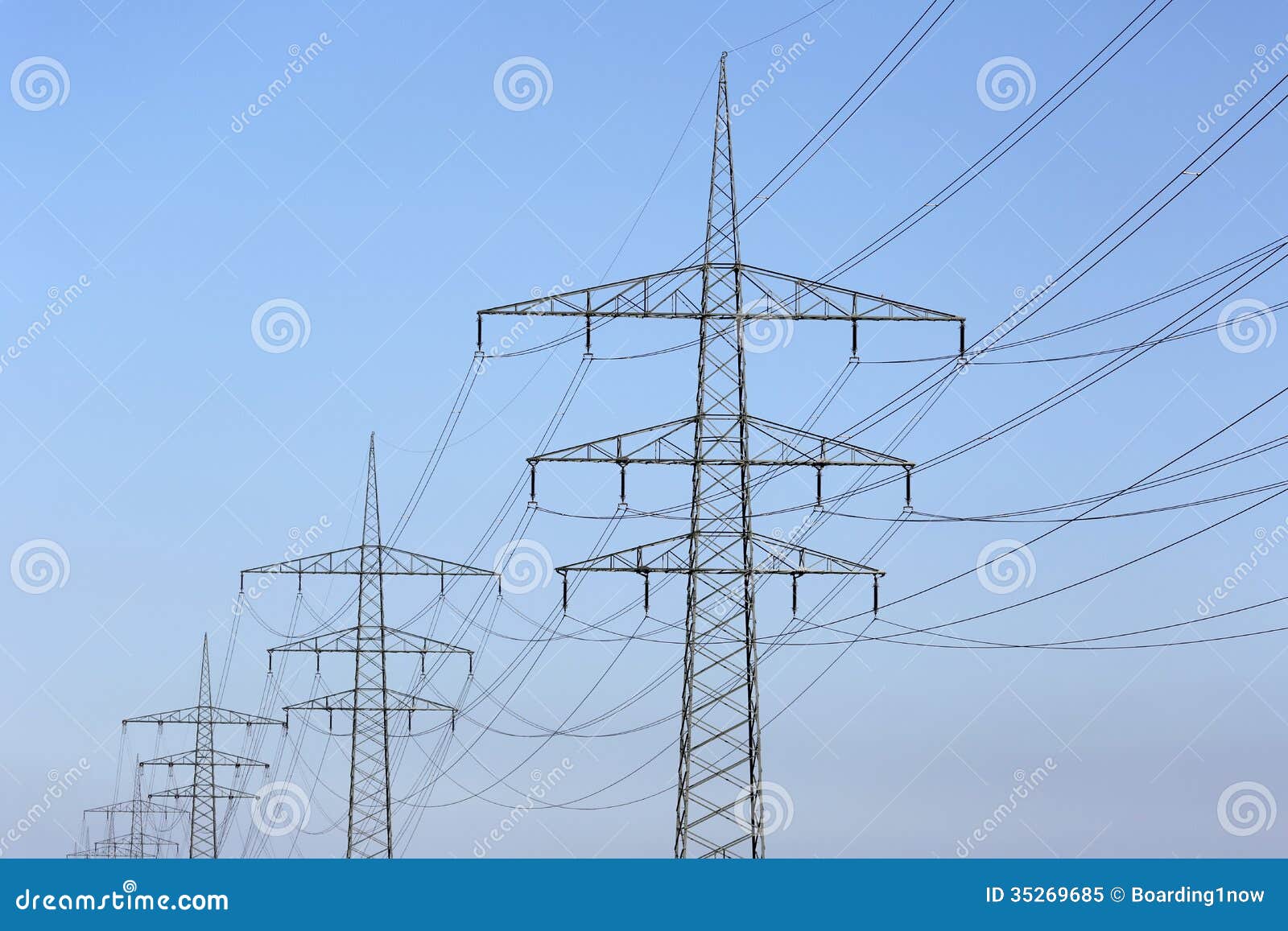 Electricity Lines and Towers Stock Image - Image of line, electrical ...