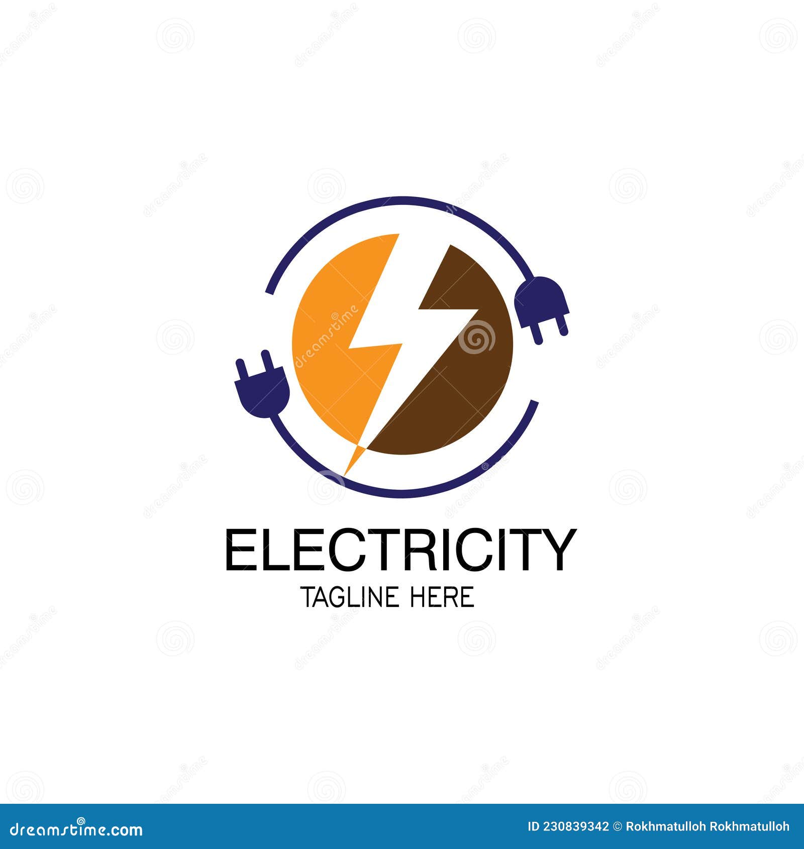 Electricity Logo Illustration Circle Design Template Stock Vector ...