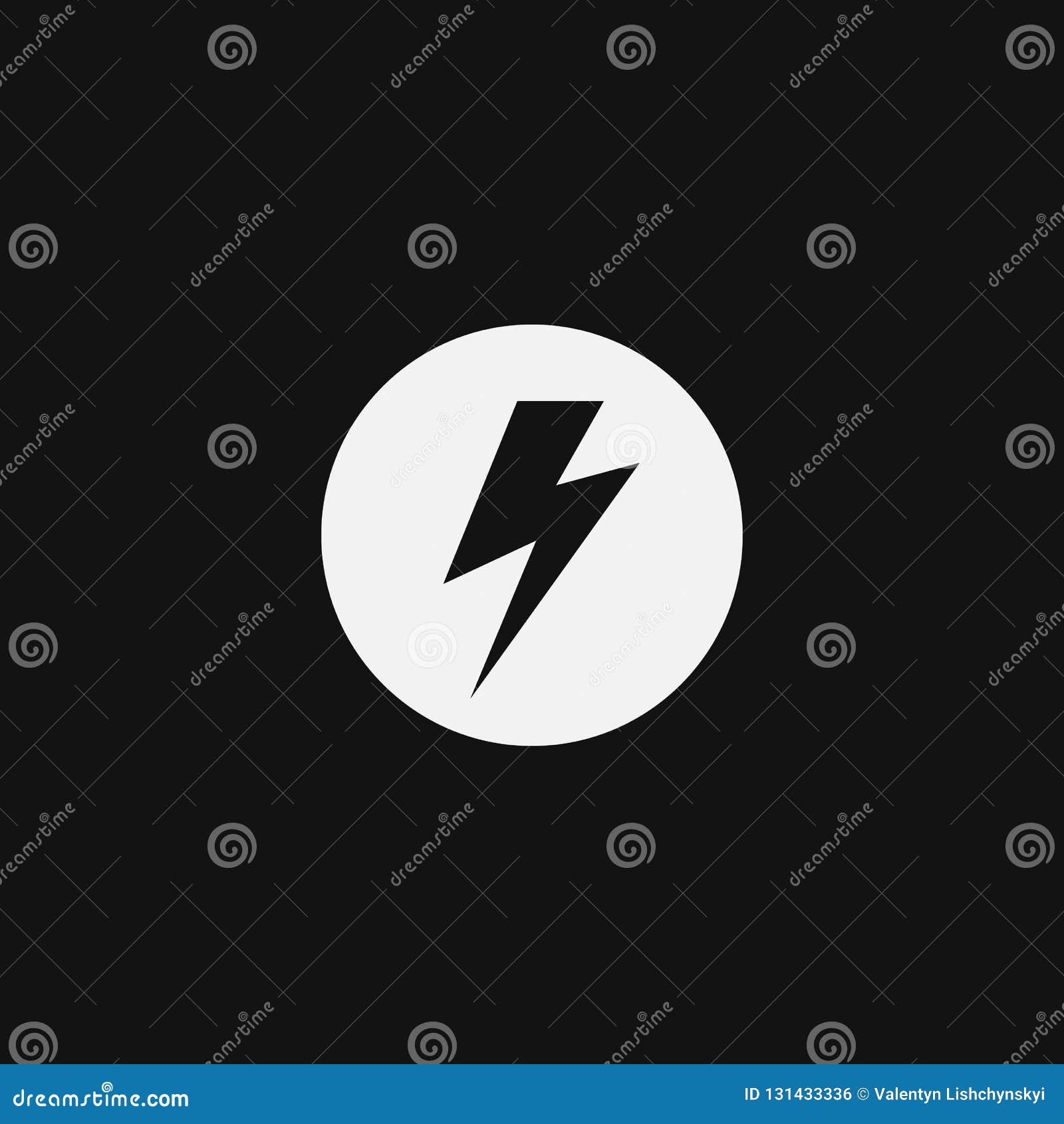 Electricity Logo Isolated on Black Background Stock Illustration ...
