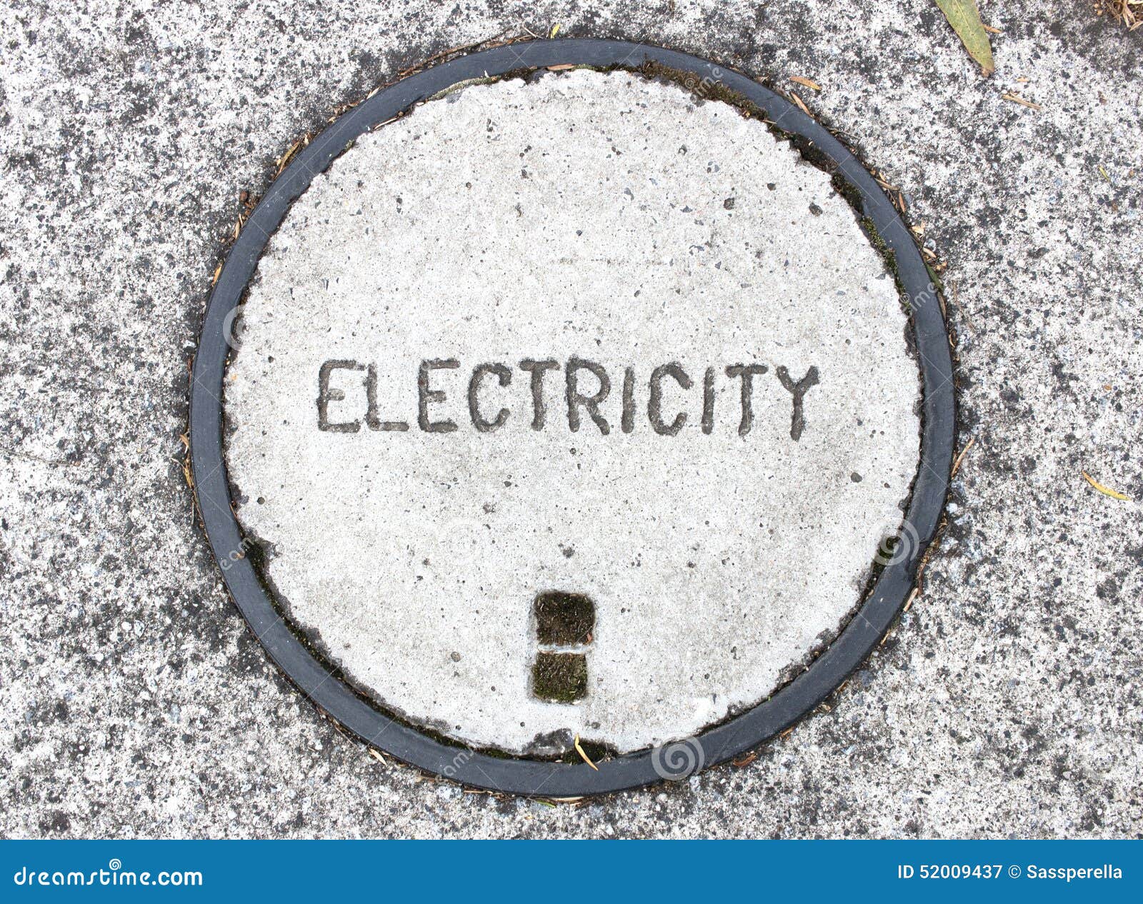 Electricity manhole cover. stock image. Image of electricity - 52009437