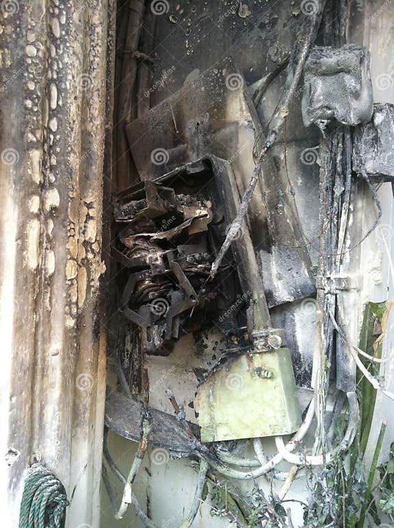Electricity Meter Destroyed after a Fire 2 Stock Photo - Image of fire ...