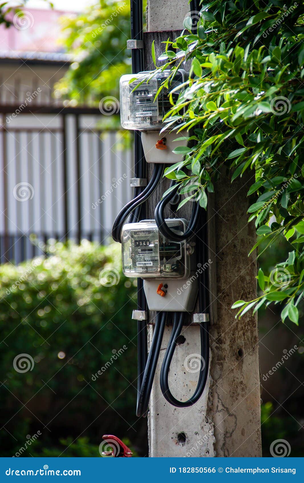 Electricity Meter Fence Posts for Unit Calculation Energy Spending ...