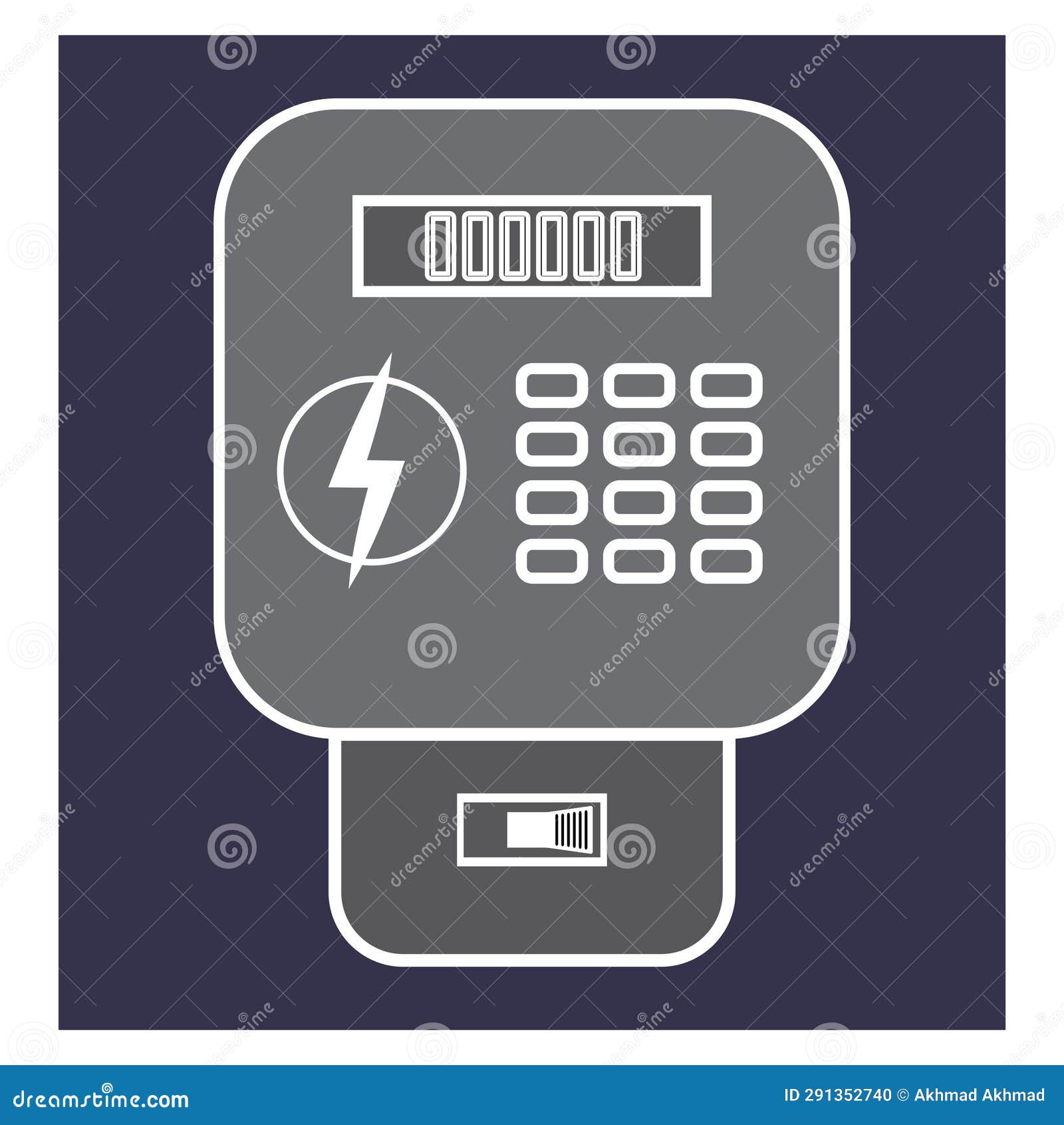 Electricity meter icon stock vector. Illustration of control - 291352740