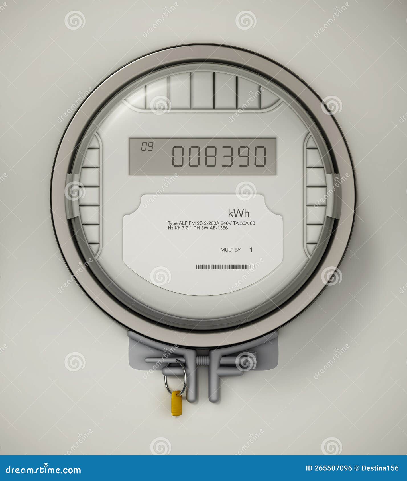 Electricity Meter Isolated on White Background. 3D Illustration Stock ...