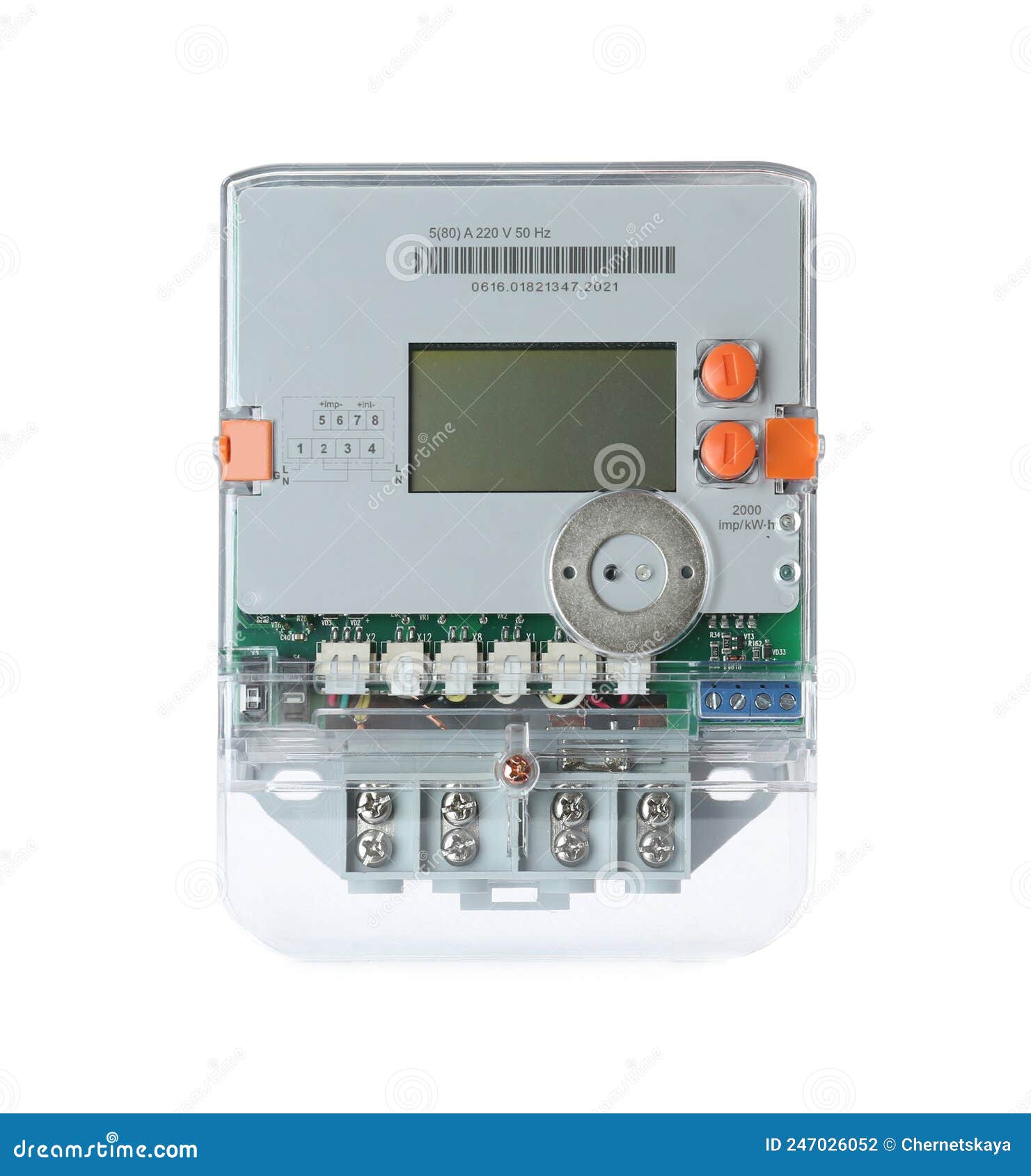 Electricity Meter Isolated on White Background. Measuring Device Stock ...