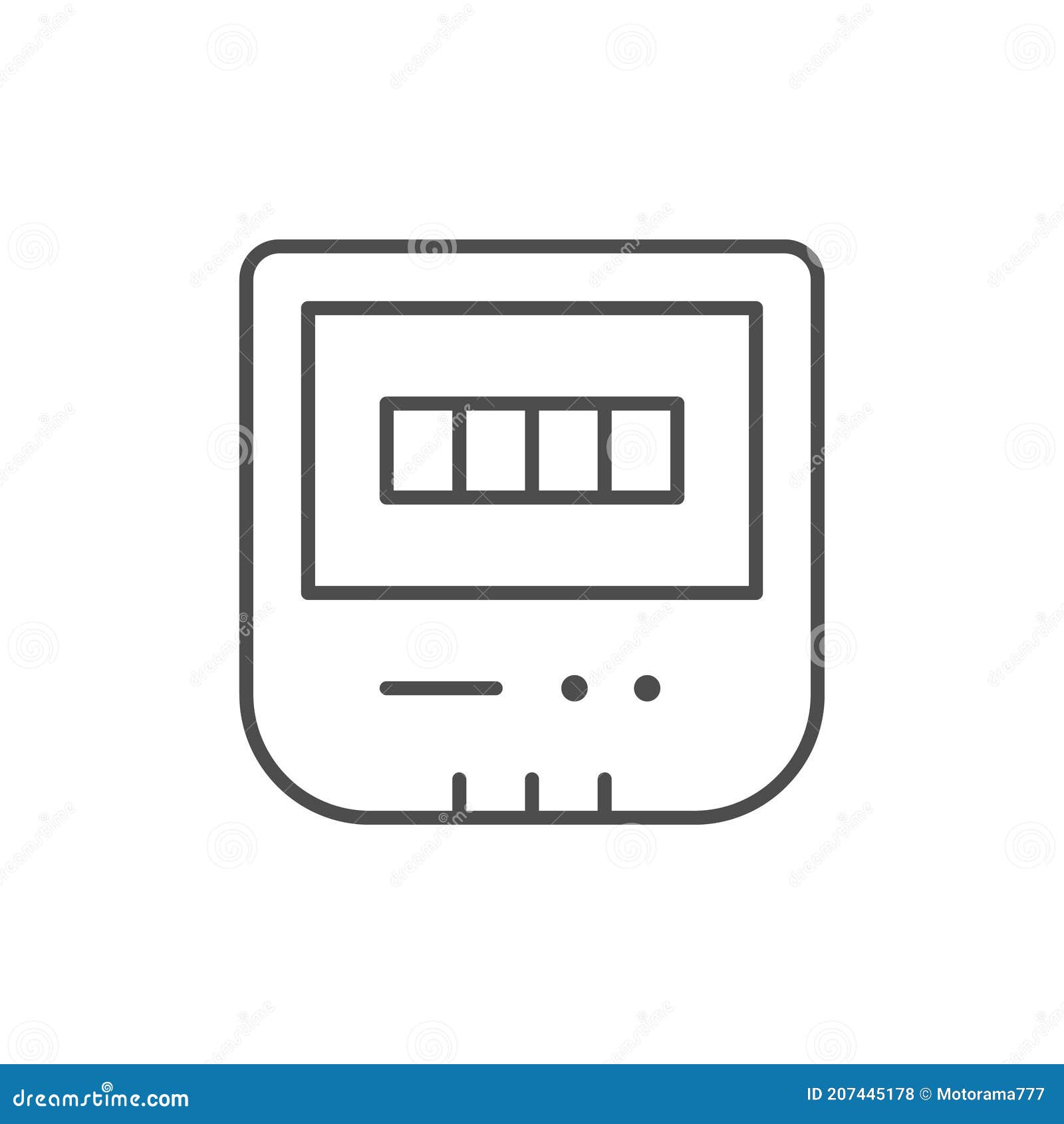 Electricity Meter Line Outline Icon Stock Illustration - Illustration ...