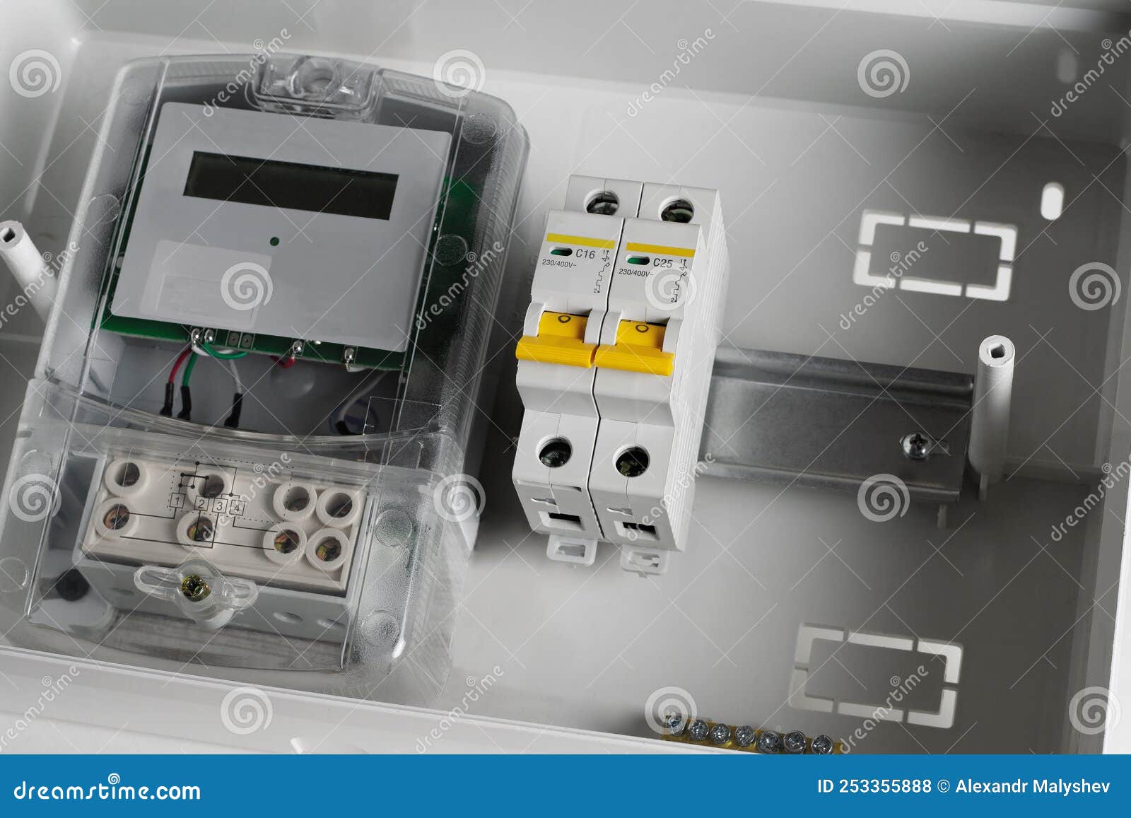 Electricity Meter in the Electrical Panel Stock Photo - Image of energy ...