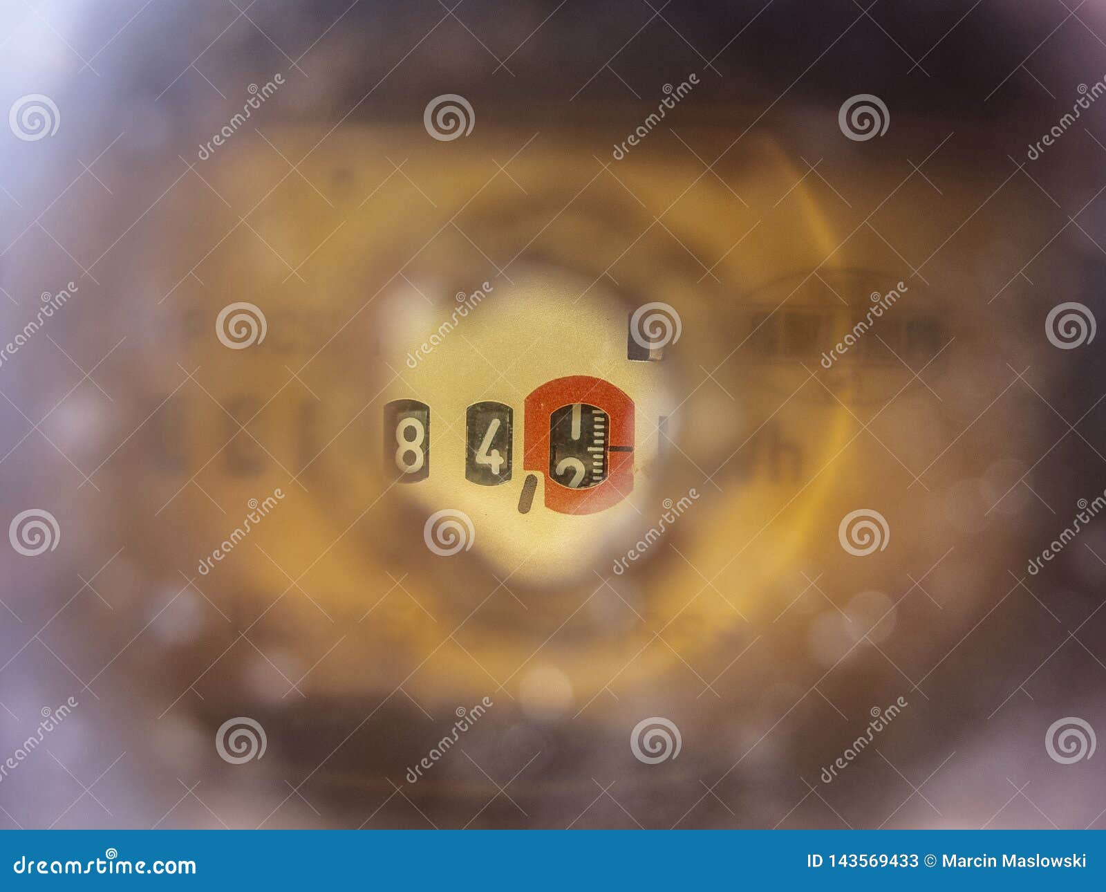 Electricity Meter Seen through a Hole Stock Image - Image of energy ...