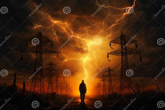 Electricity in Motion: Striking Visuals. Stock Illustration ...