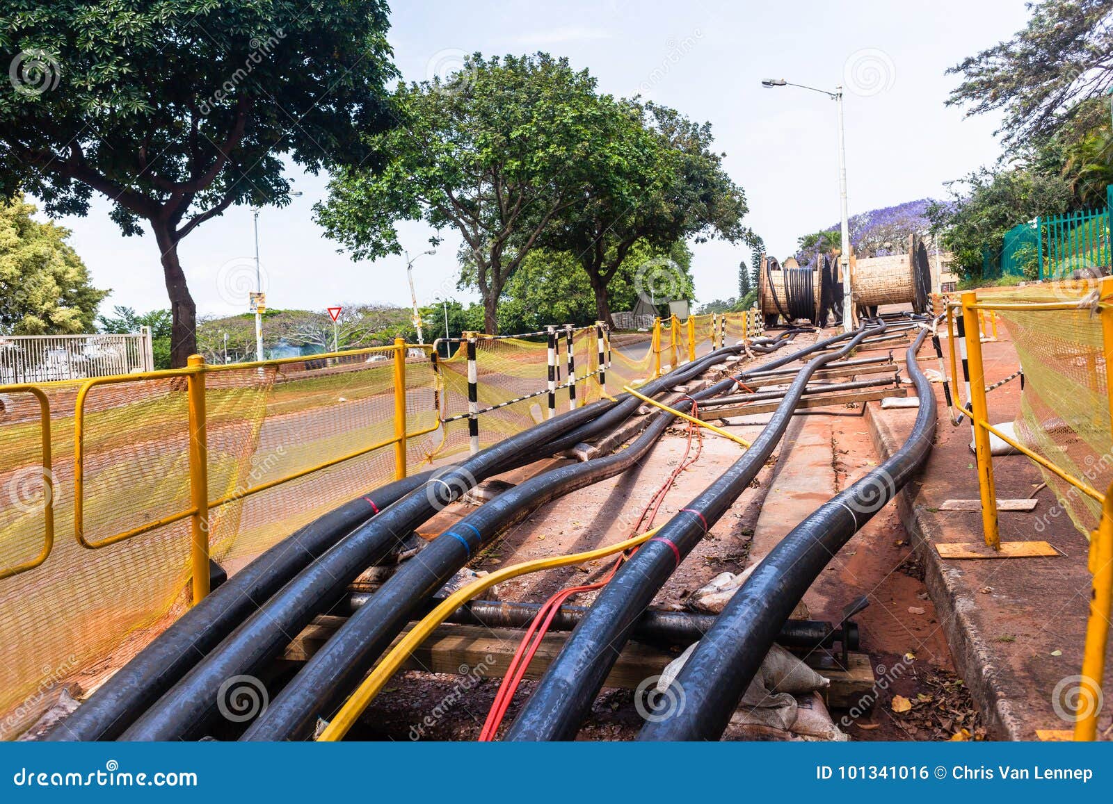 Electricity New Cables Installation Stock Photo - Image of closeup ...