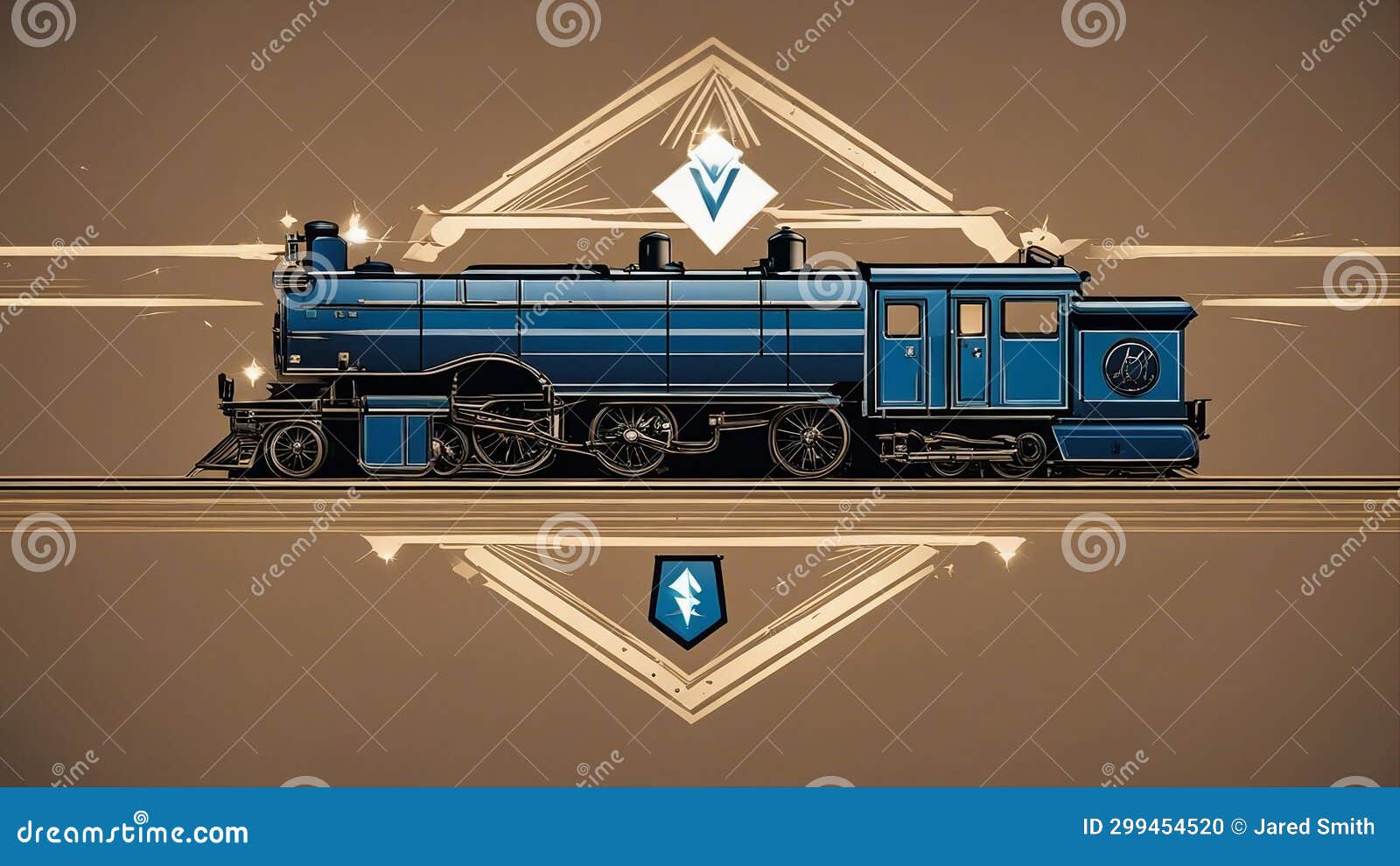 A Electricity Old-fashioned Train with a Cool Emblem on Its Front Stock ...