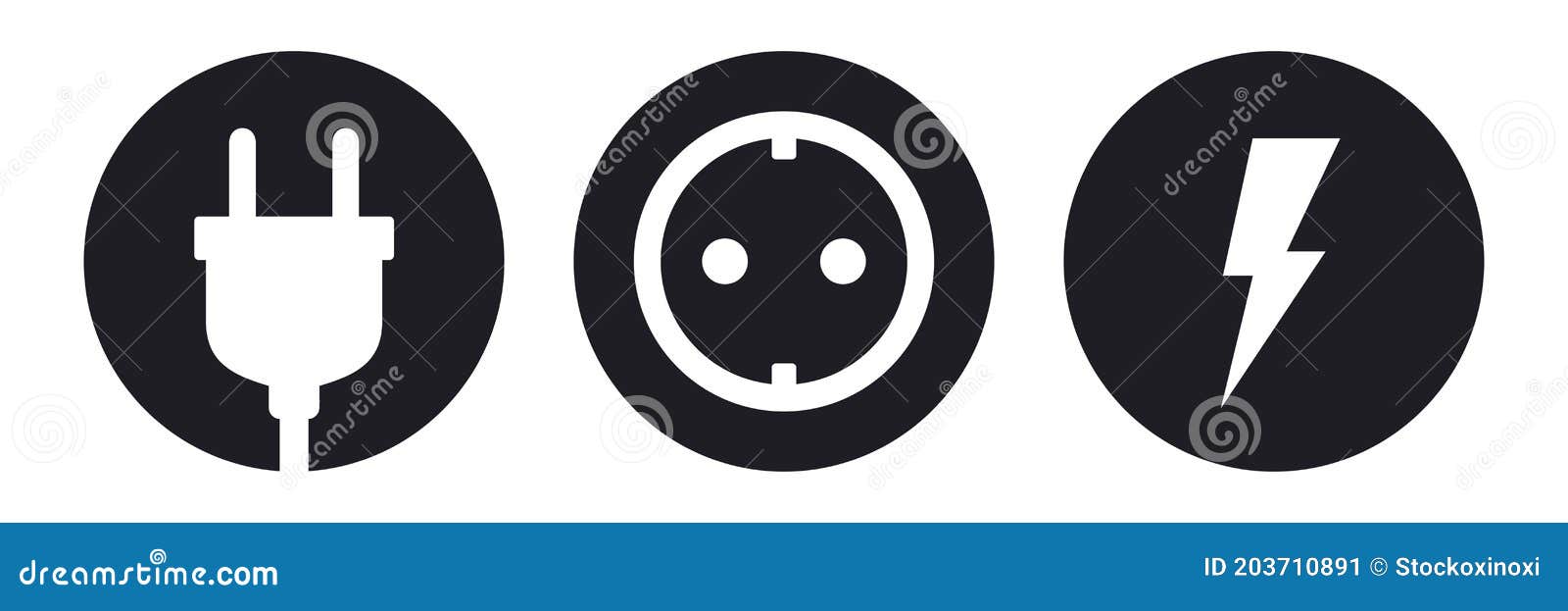 Electricity Outlet Socket Power Plug Button Vector Illustration Icon ...
