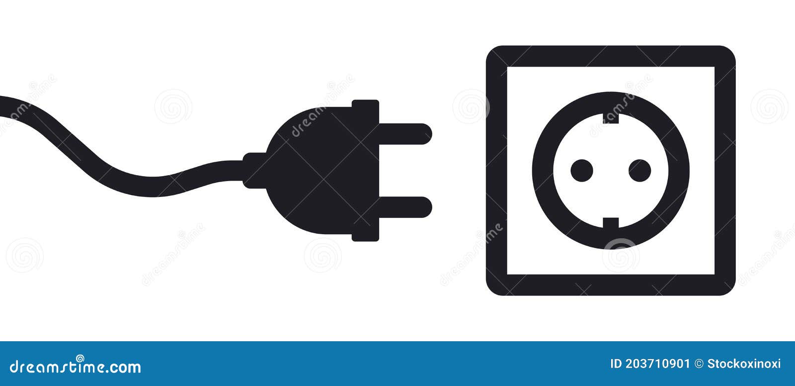 Electricity Outlet Socket Power Plug Vector Illustration Icon Stock ...