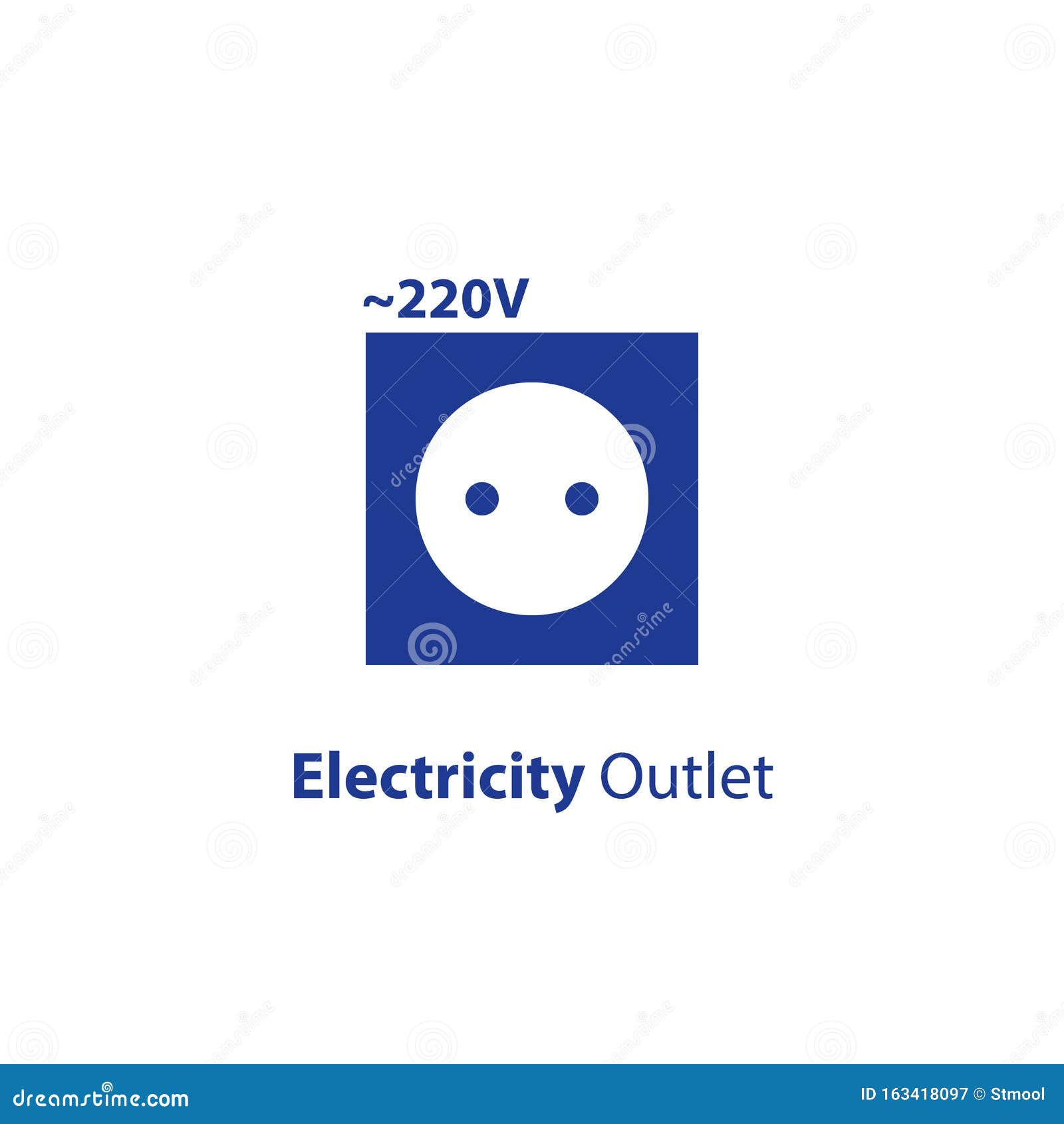 Electricity Outlet, 220 Voltage Point, Socket Flat Icon Stock Vector ...