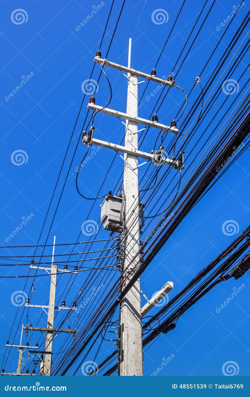 Electricity pillar stock image. Image of current, telephone - 48551539