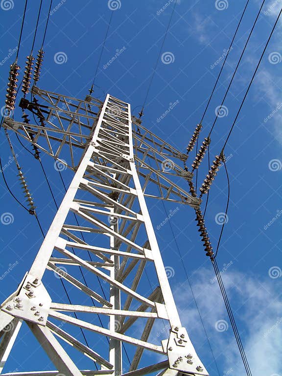 Electricity Pilon and Cables Stock Image - Image of powered, industry ...