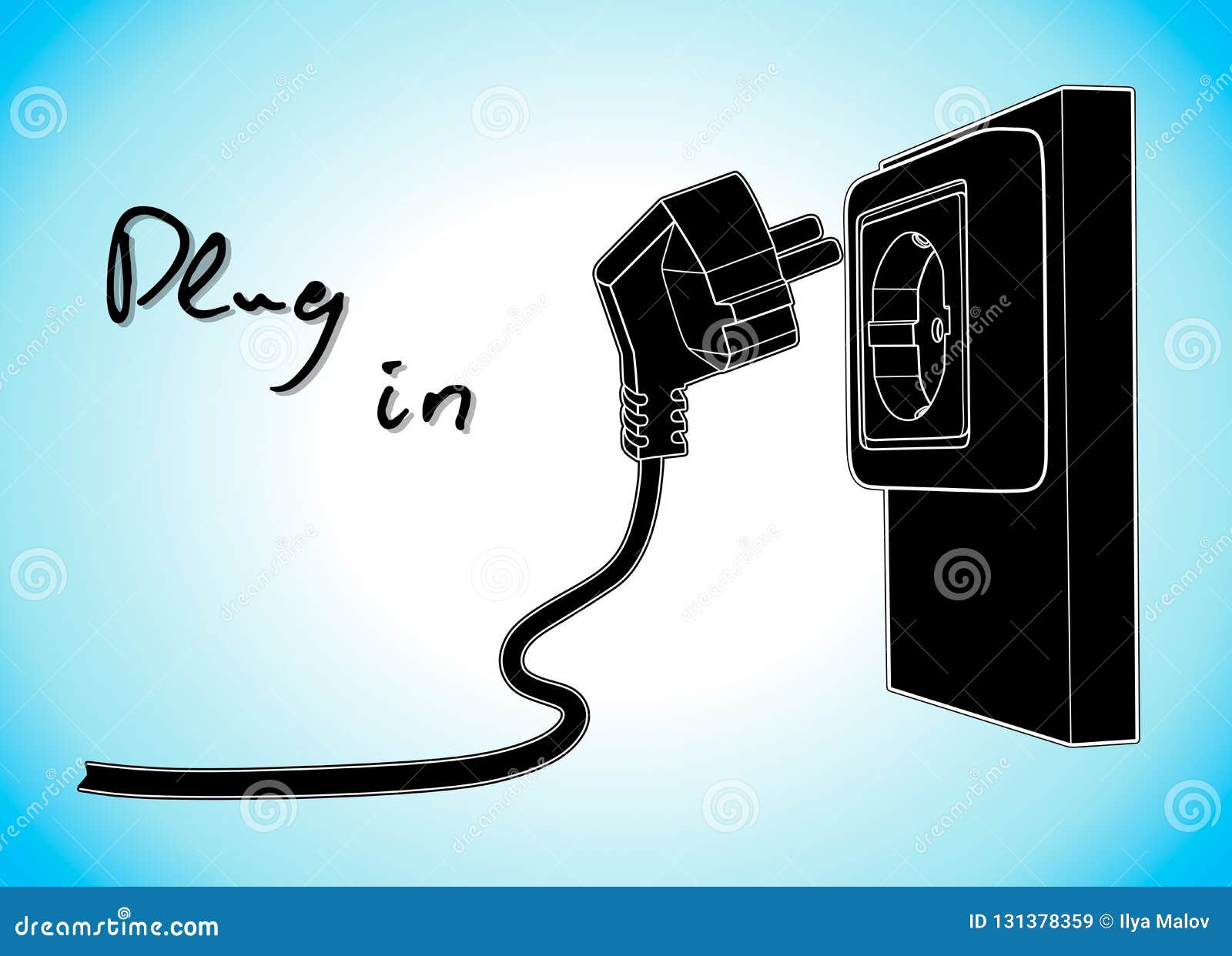 Electricity Plug and Socket. Simple Vector Draw. Stock Vector ...